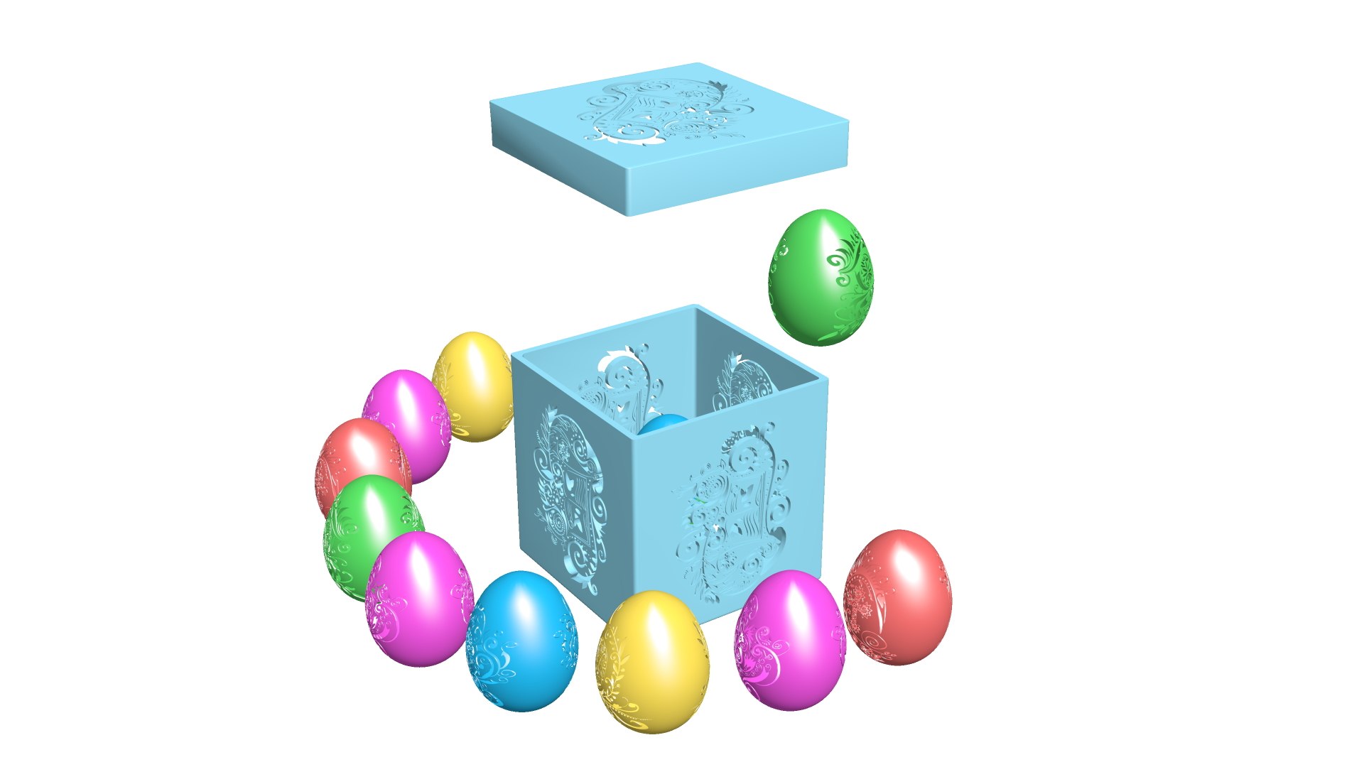 3D Box Easter Eggs Video Animation - TurboSquid 1708587