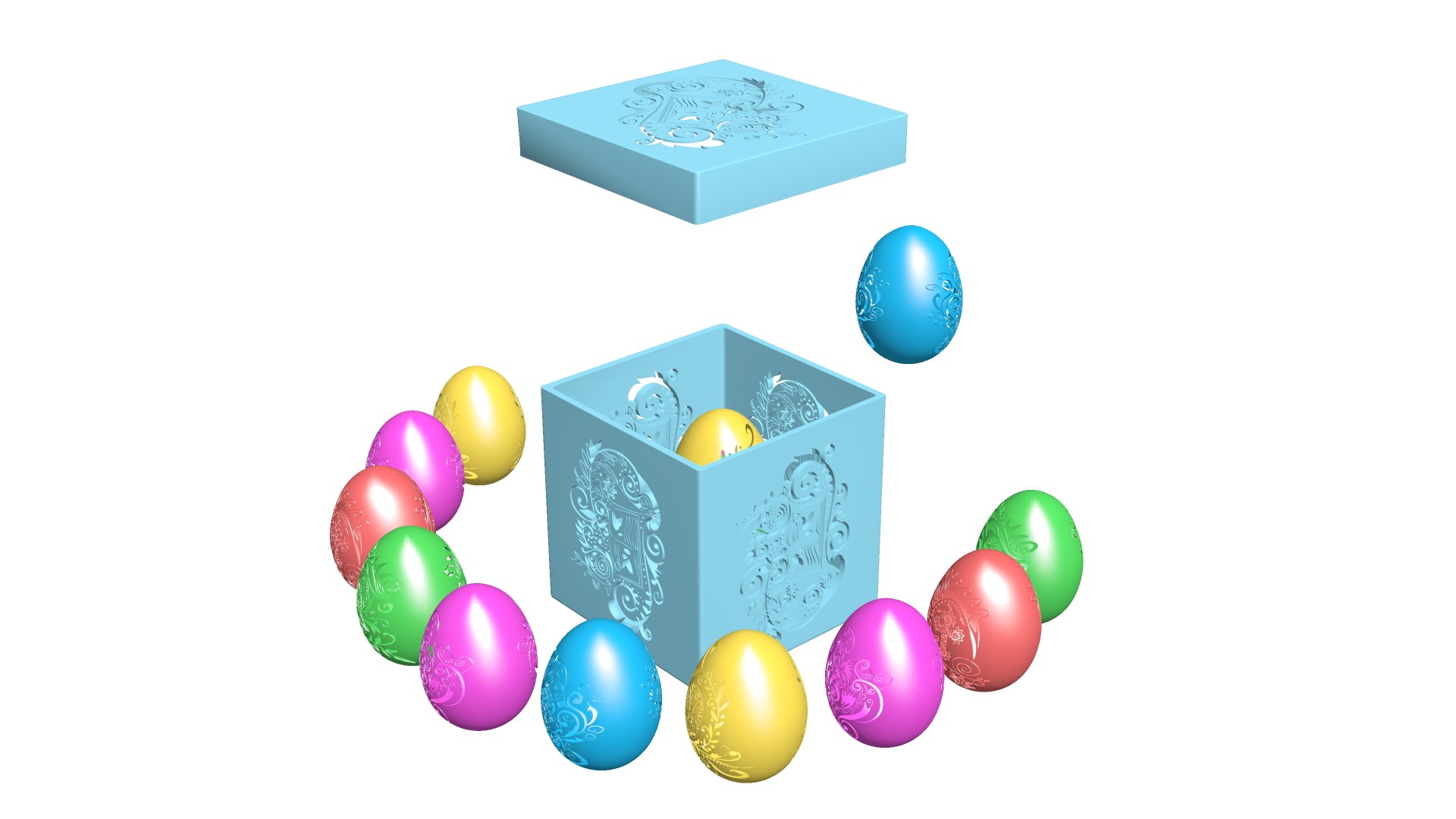 3D Box Easter Eggs Video Animation - TurboSquid 1708587