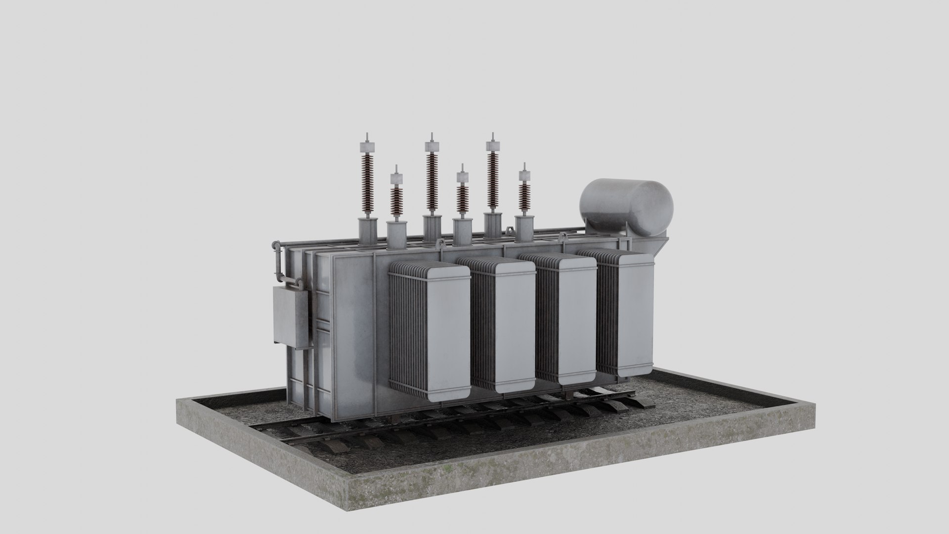 High voltage transformer 220 110 kV Power plant 3D model - TurboSquid ...
