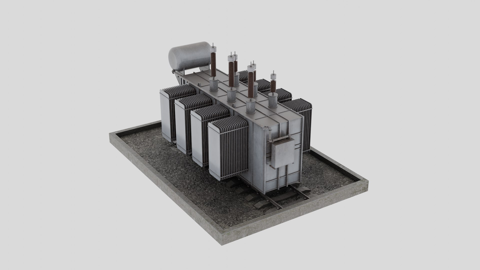 High voltage transformer 220 110 kV Power plant 3D model - TurboSquid ...