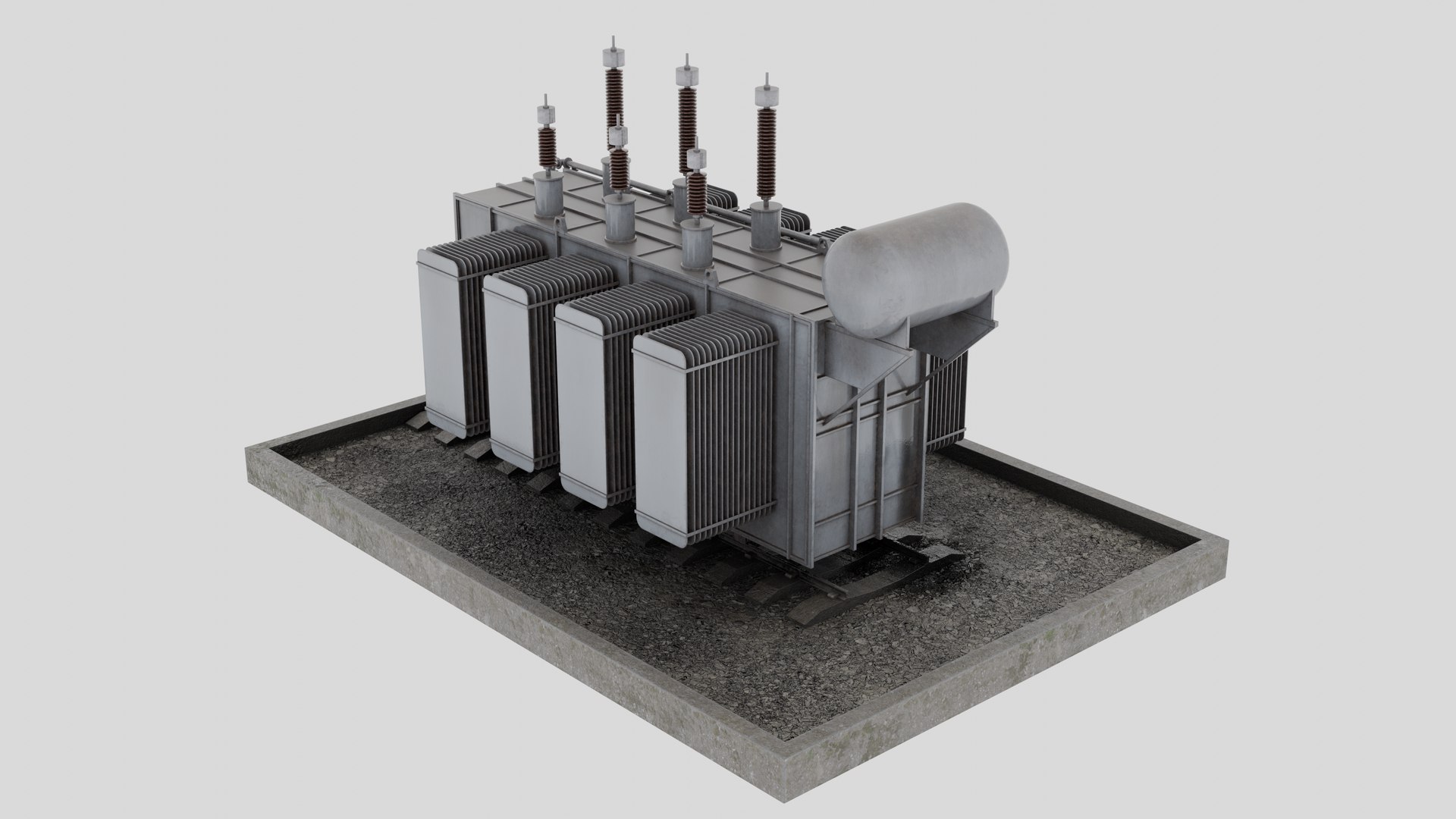 High voltage transformer 220 110 kV Power plant 3D model - TurboSquid ...