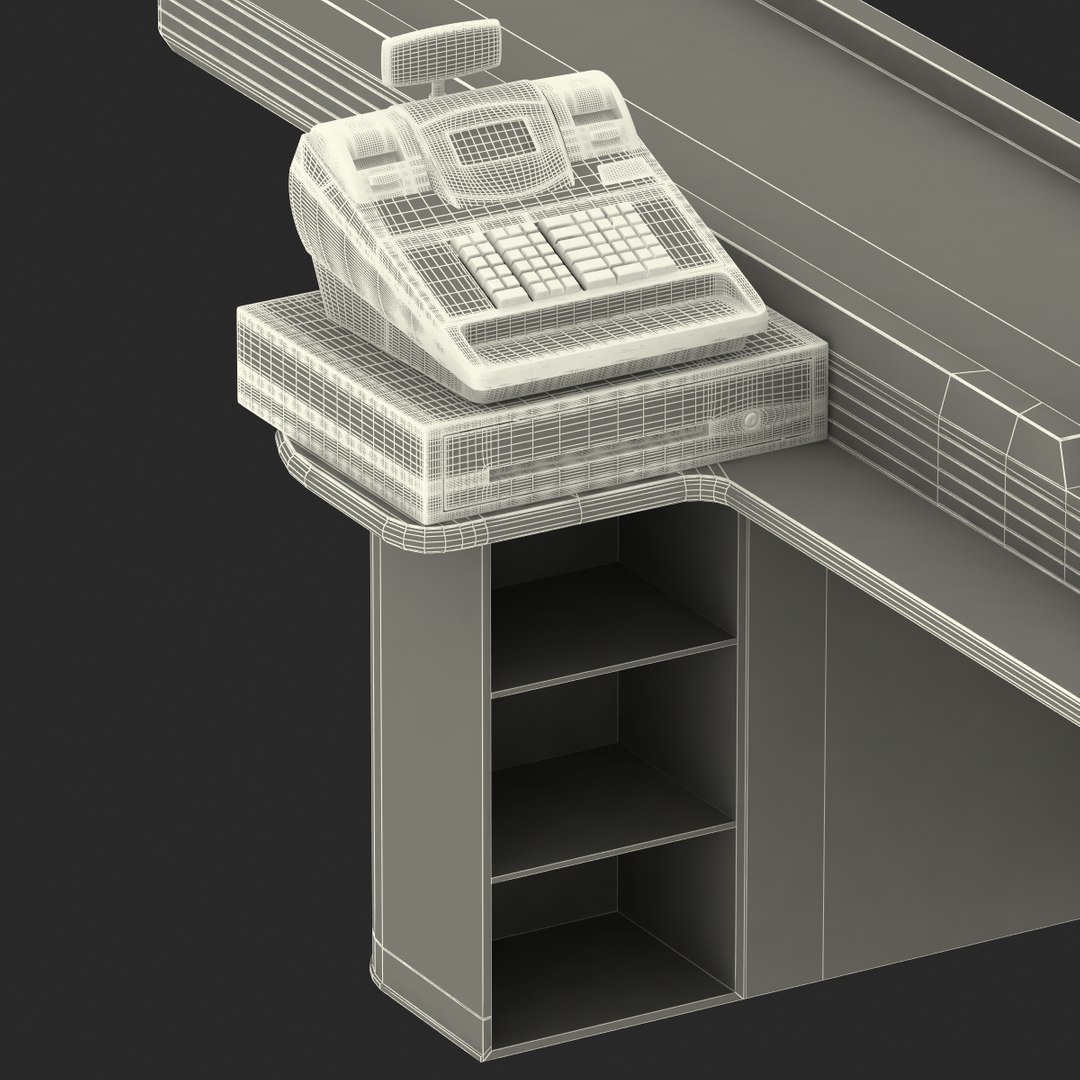 cash counter 4 3d model