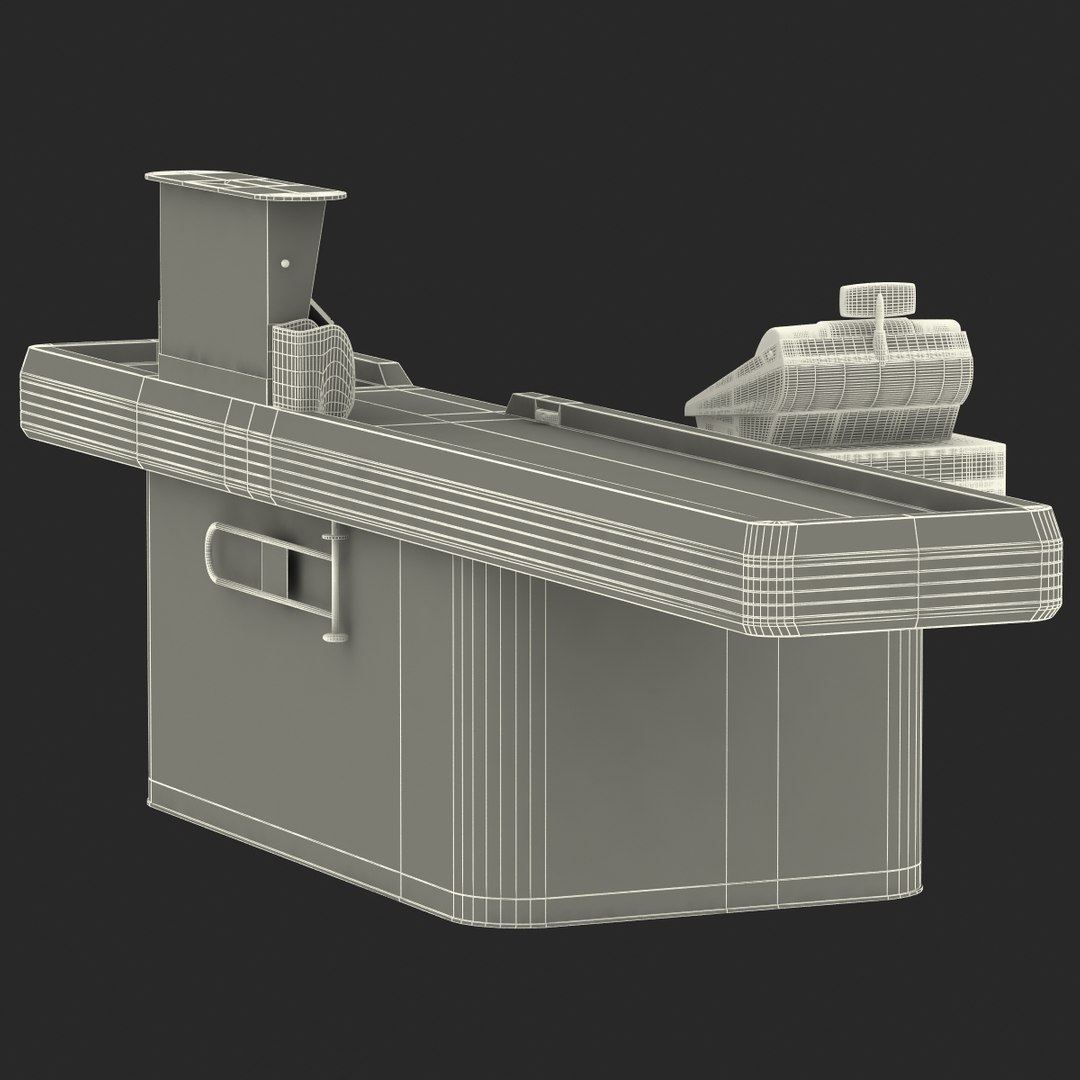 Cash Counter 4 3d Model