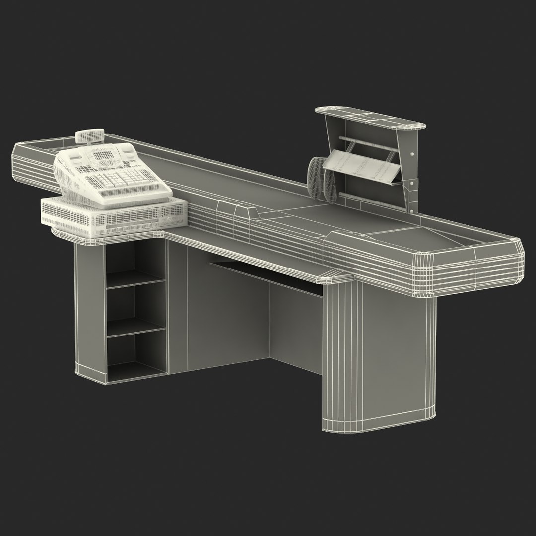Cash Counter 4 3d Model