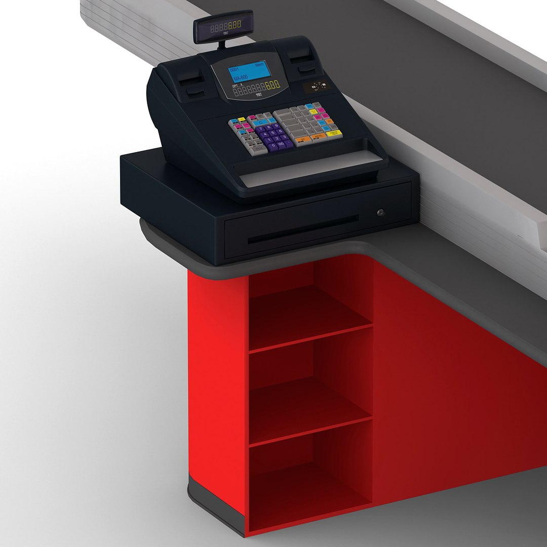 Cash Counter 4 3d Model