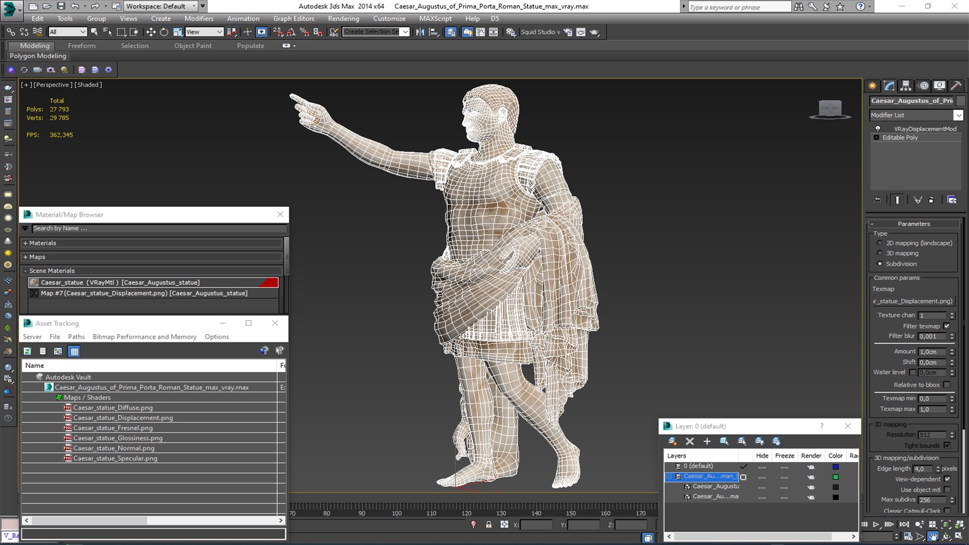 Caesar Augustus of Prima Porta Roman Statue 3D model - TurboSquid 2087413