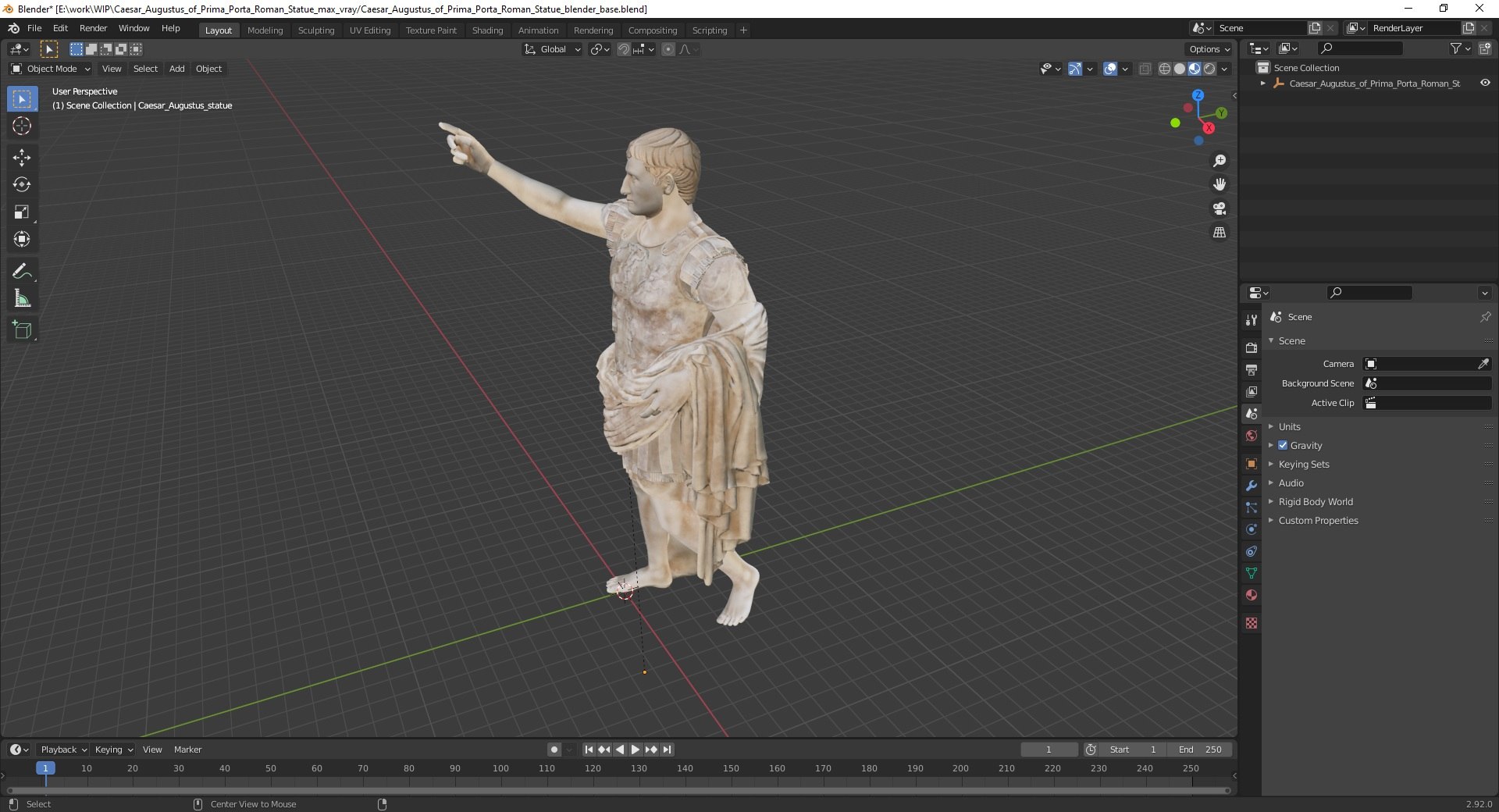 Caesar Augustus of Prima Porta Roman Statue 3D model - TurboSquid 2087413