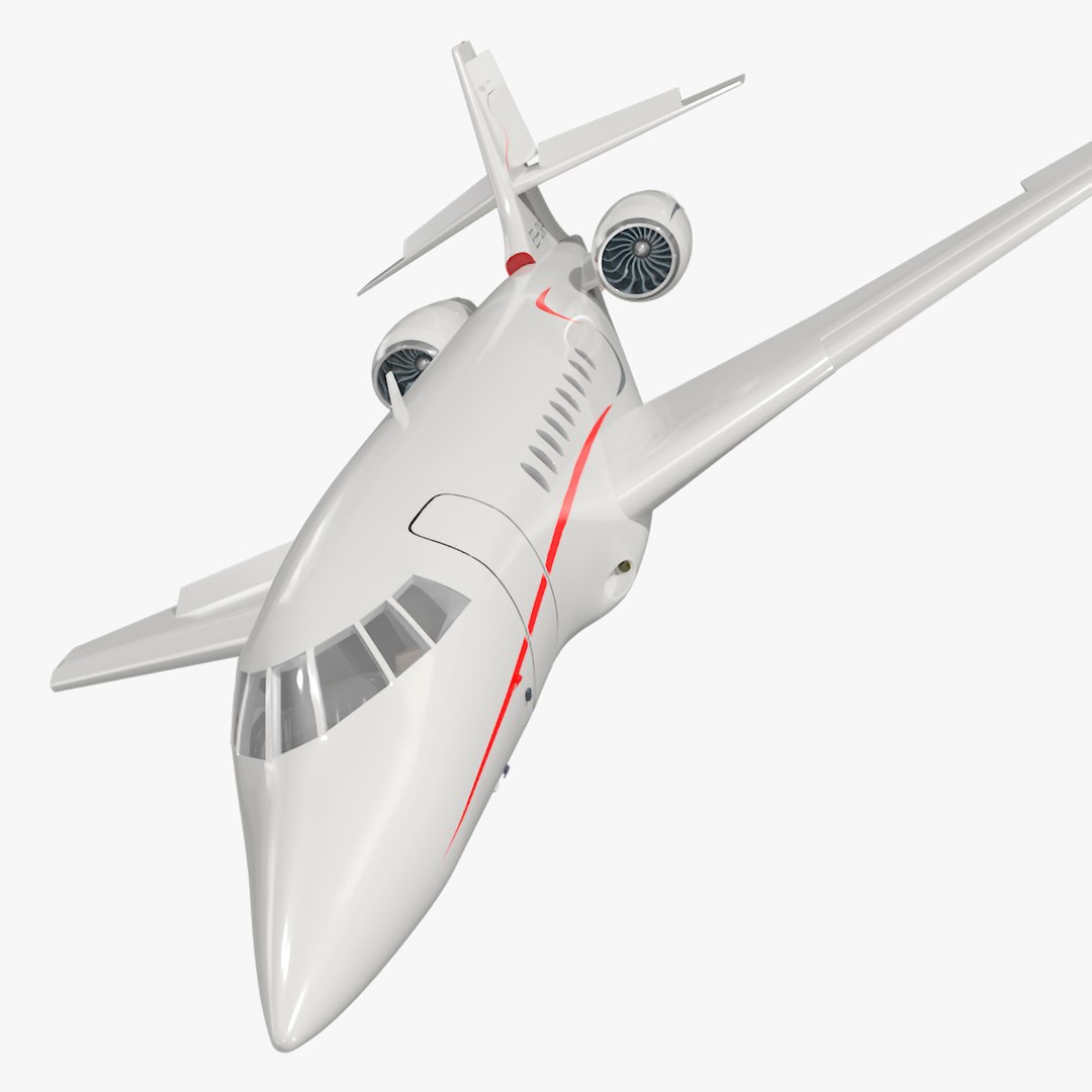 Plane Dassault Falcon 2000 White Rigged For Cinema 4D 3D Model ...