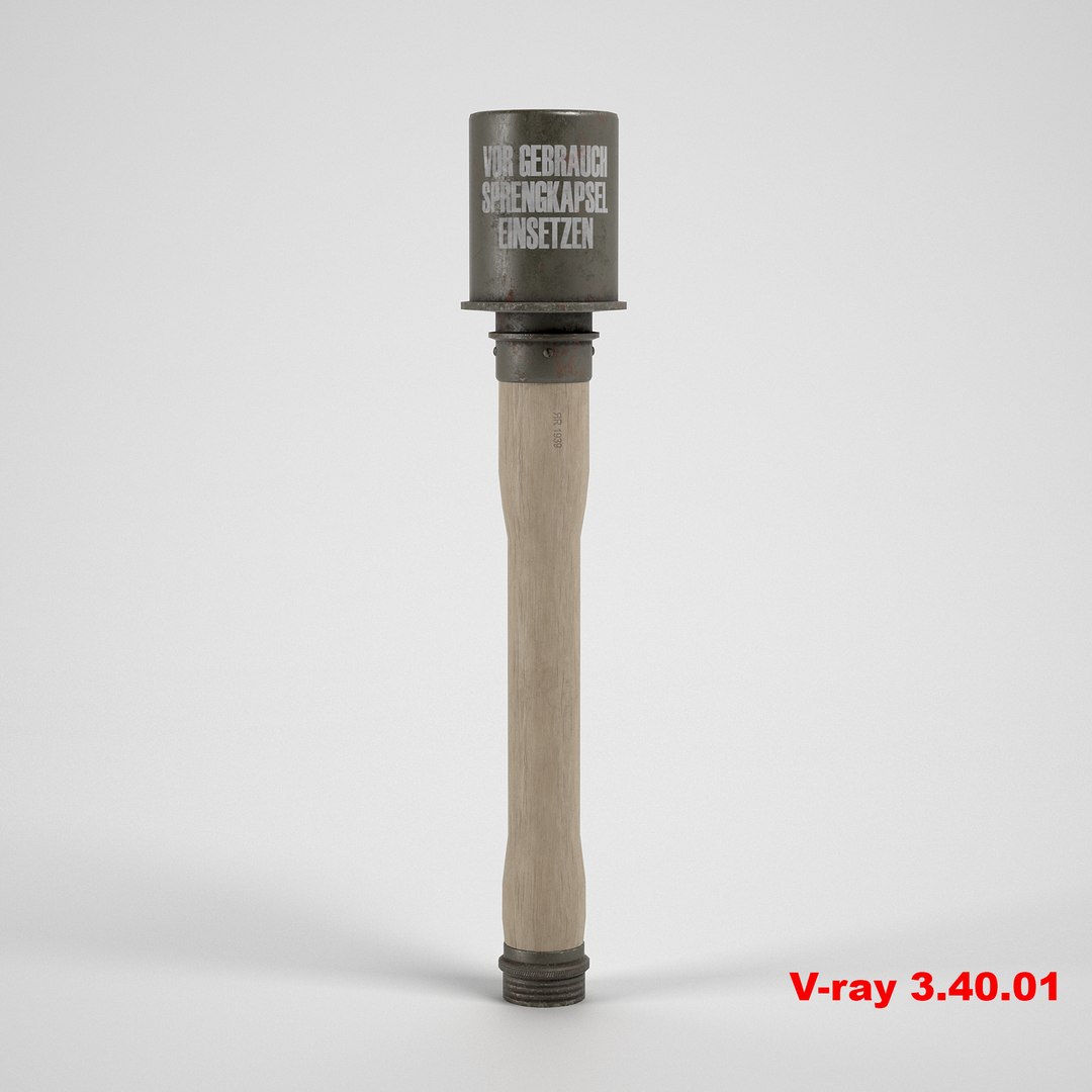 3d german stielhandgranate model