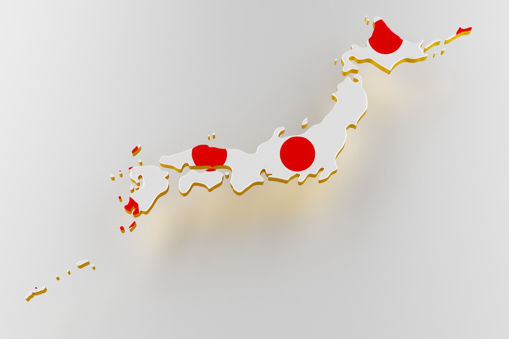 Japan Land Border Flag 3D Model - TurboSquid 1539547