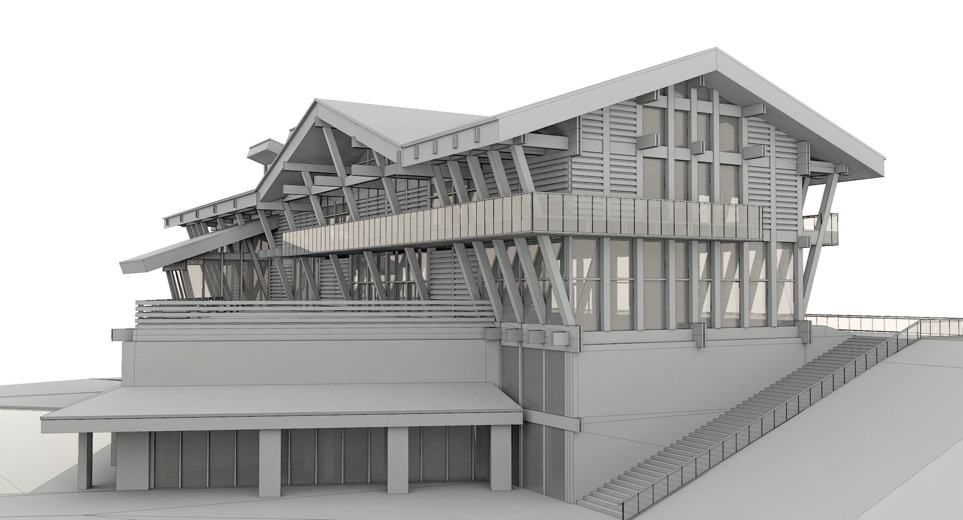 3D Library Building Model - TurboSquid 1787378