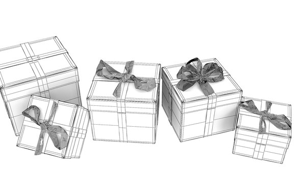 3D Christmas Gift Boxes model - TurboSquid 1837006
