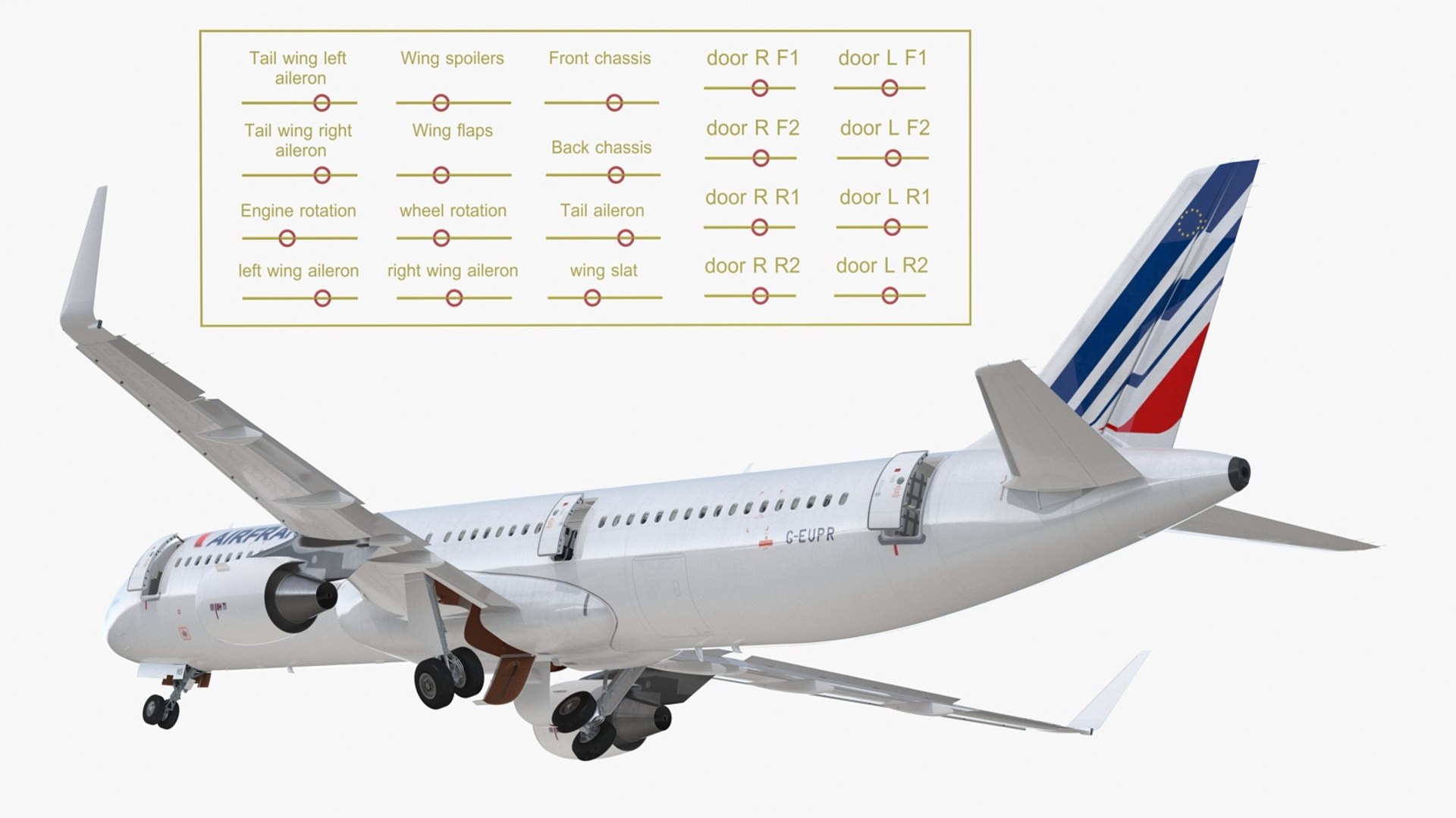 3D Air France Airbus A321 With Cabin And Cockpit Rigged Model ...