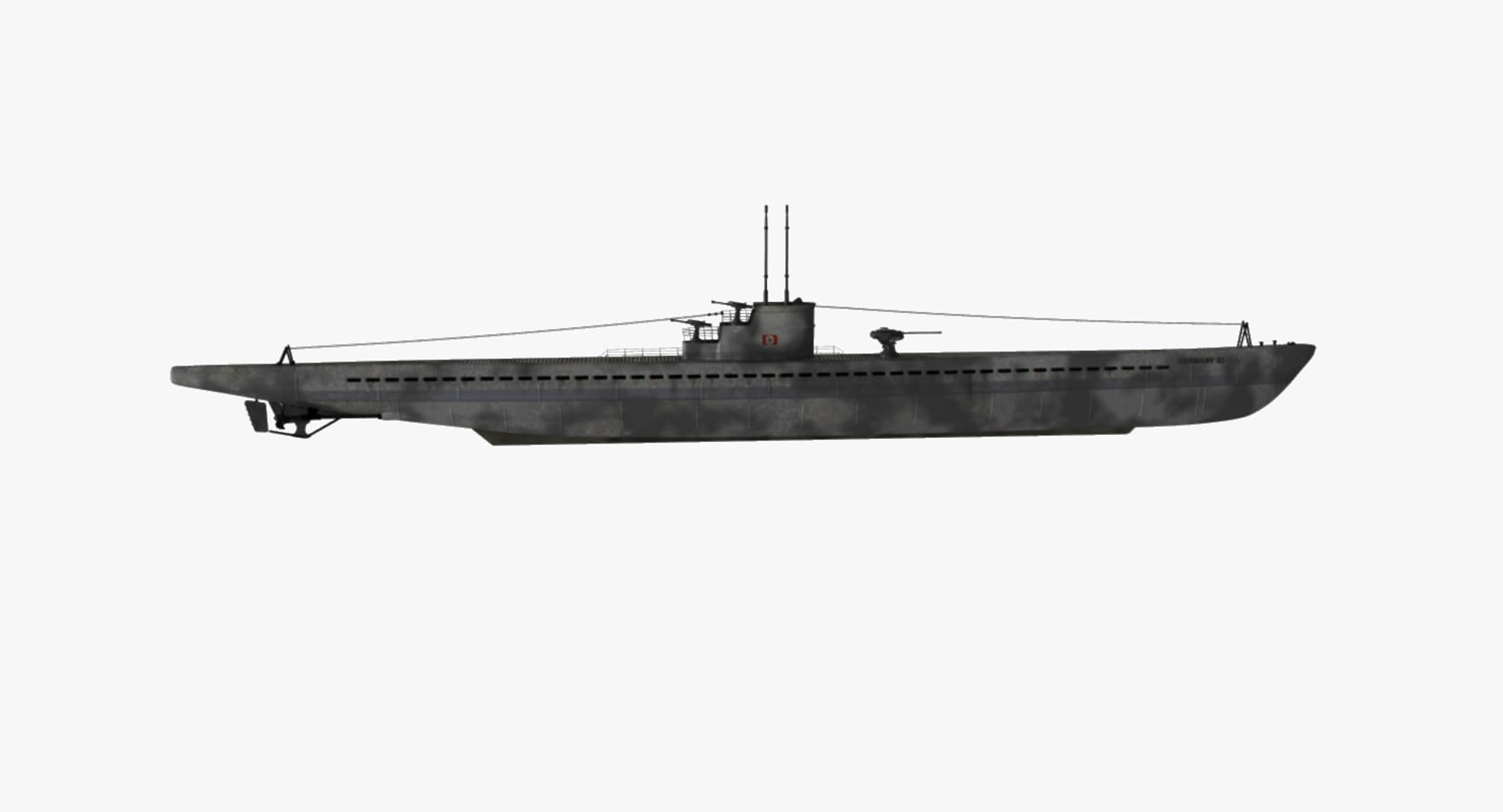 world war u-boat 3d model