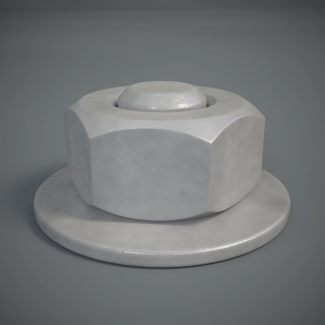 Free Painted Hex Nut 3d Model