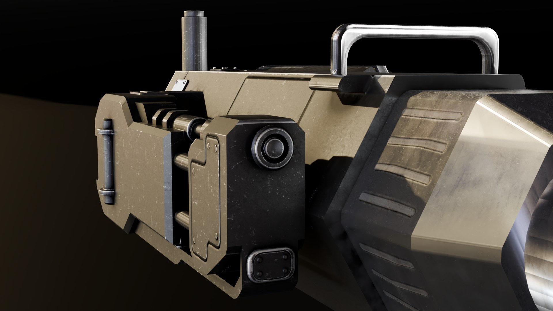 Black Metal Minigun 3D Model - TurboSquid 2424951