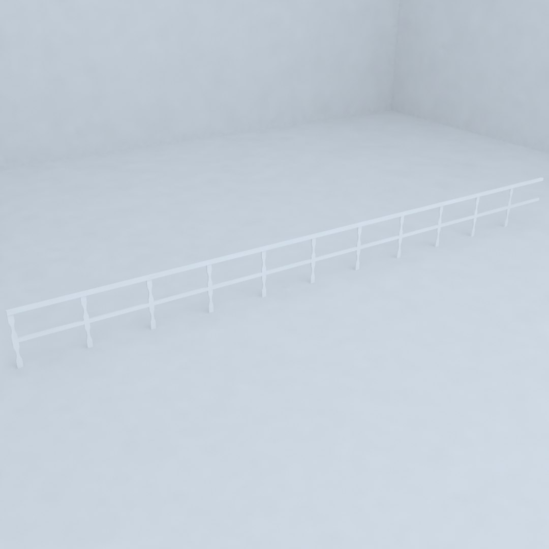 fence railing 3d max