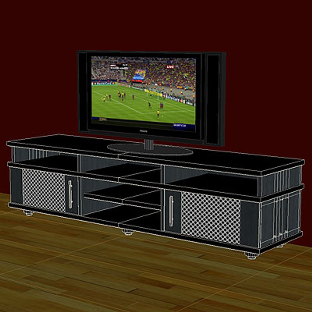 3d model shelf lcd tv
