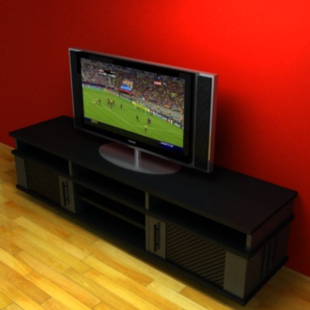 3d model shelf lcd tv
