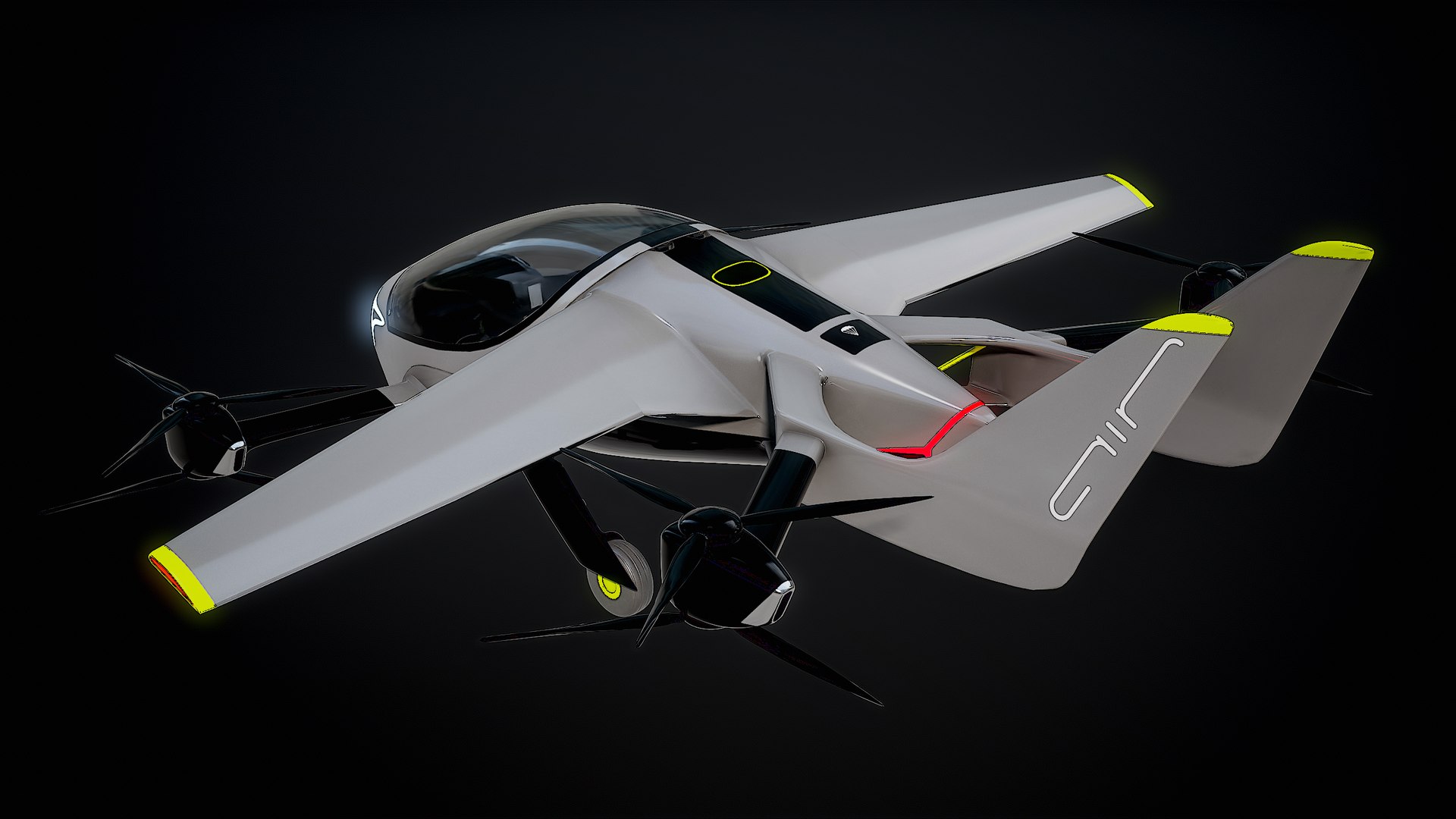 EVTOL Flying CarAir One Rigged Animated PBR 3D - TurboSquid 2072851