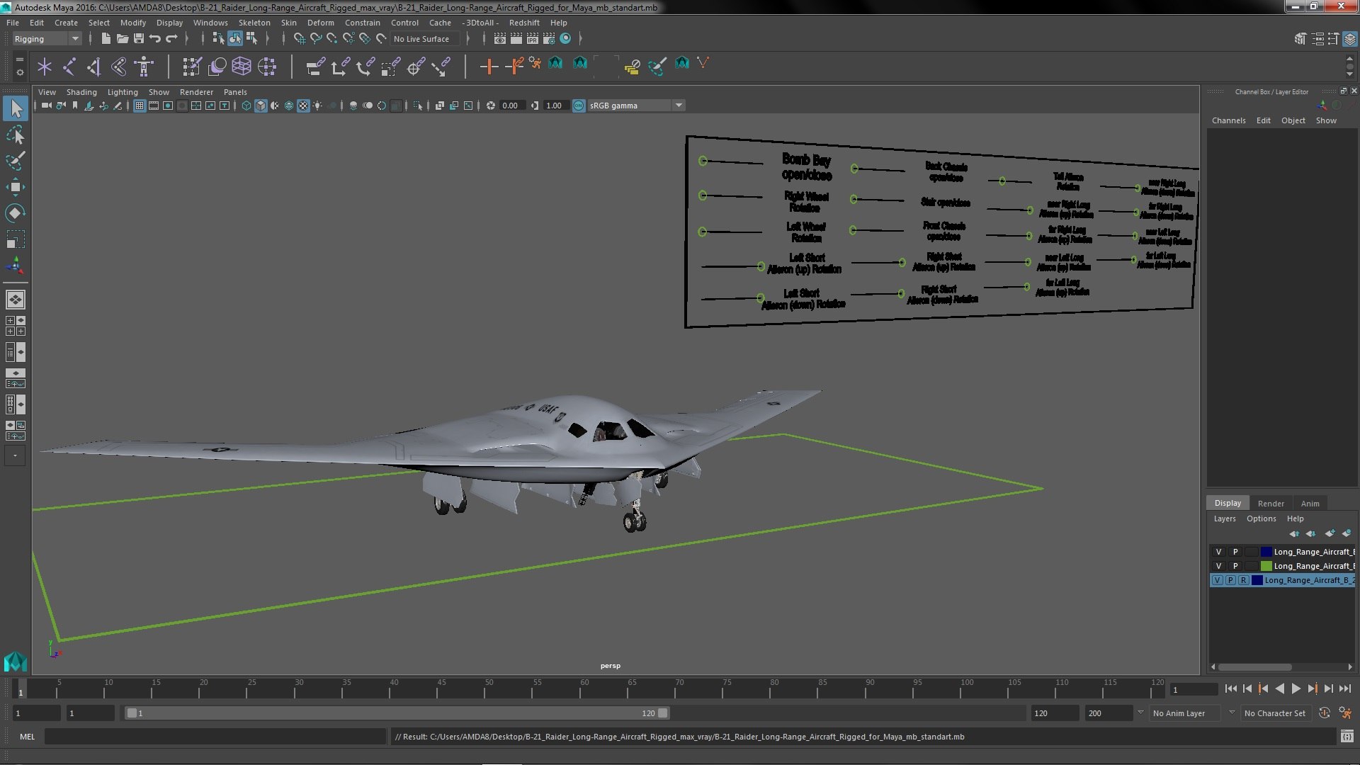 3D Model B-21 Raider Long-Range Aircraft Rigged For Maya - TurboSquid ...
