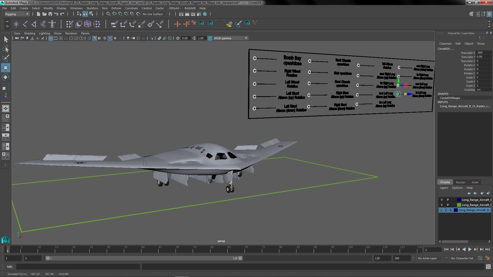 3D Model B-21 Raider Long-Range Aircraft Rigged For Maya - TurboSquid 2117674