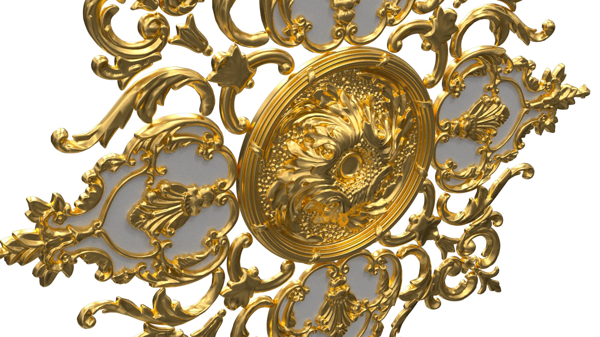 3D Ceiling Sockets Gypsum Plaster DR272 Model - TurboSquid 2108999