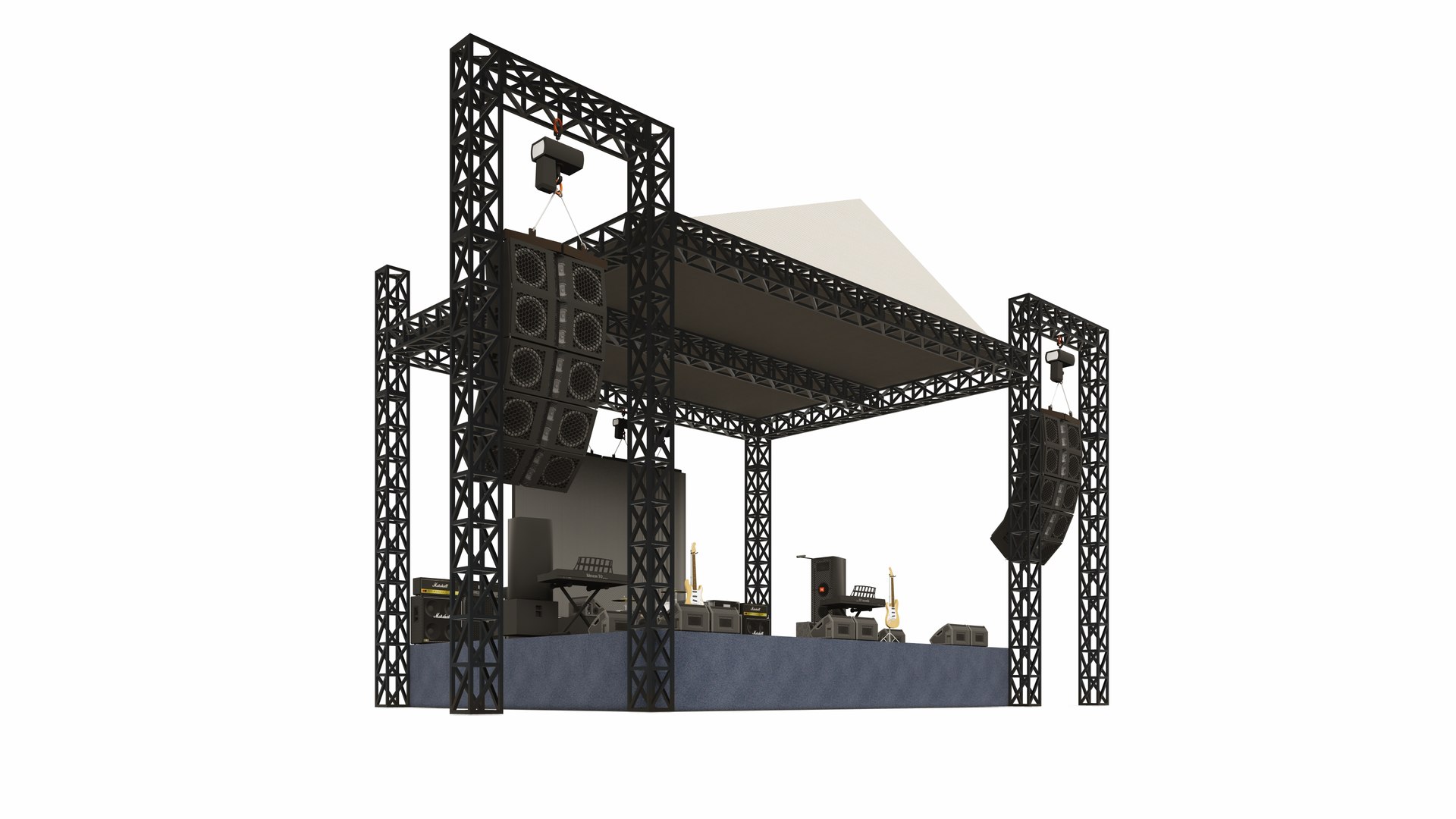 Stage Size 6x8 Rigging Base Led Screen Sound Line Array 3D - TurboSquid ...
