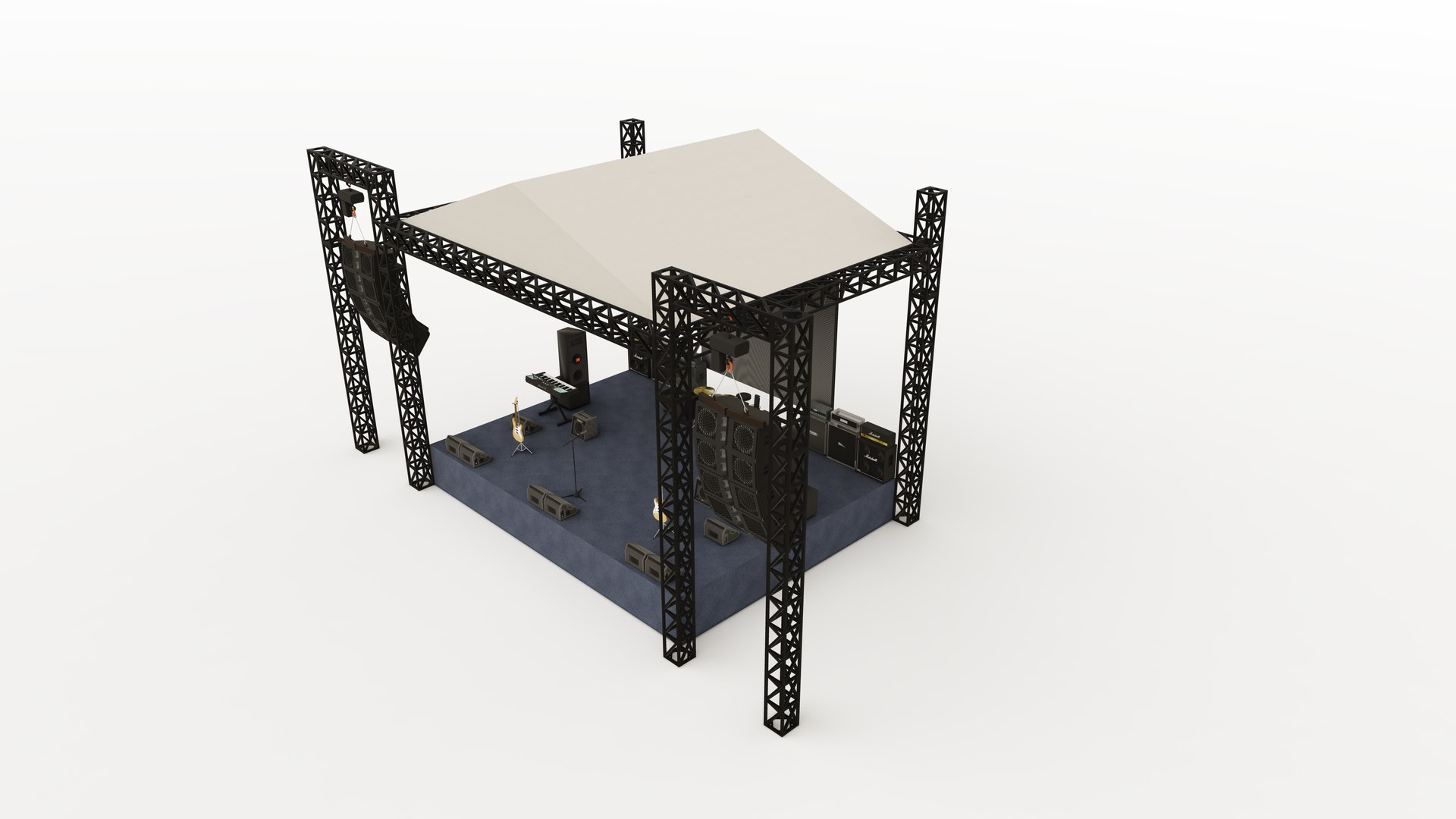 Stage Size 6x8 Rigging Base Led Screen Sound Line Array 3D - TurboSquid ...