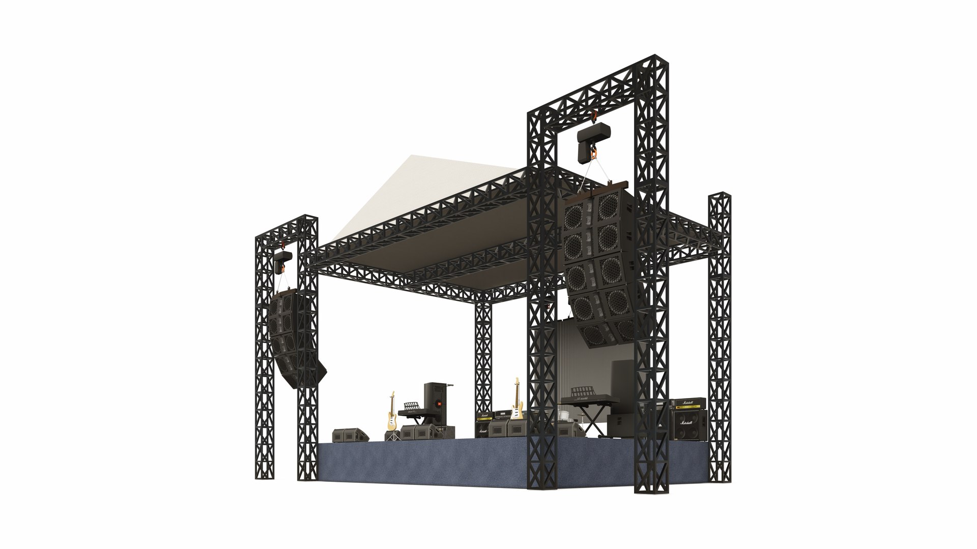 Stage Size 6x8 Rigging Base Led Screen Sound Line Array 3D - TurboSquid ...