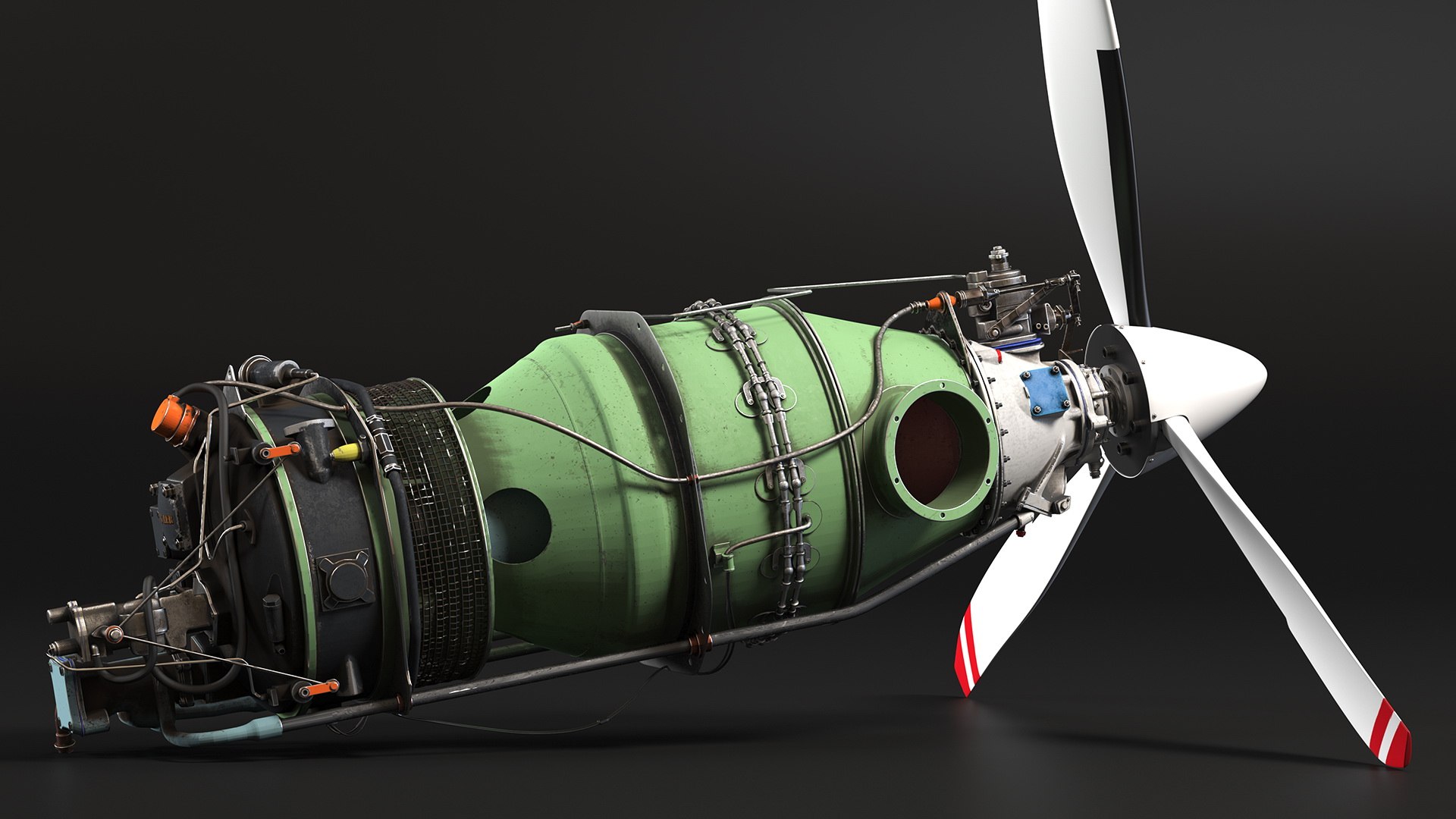 3D Aircraft Turboprop Engine Pratt And Whitney Canada PT6 - TurboSquid ...