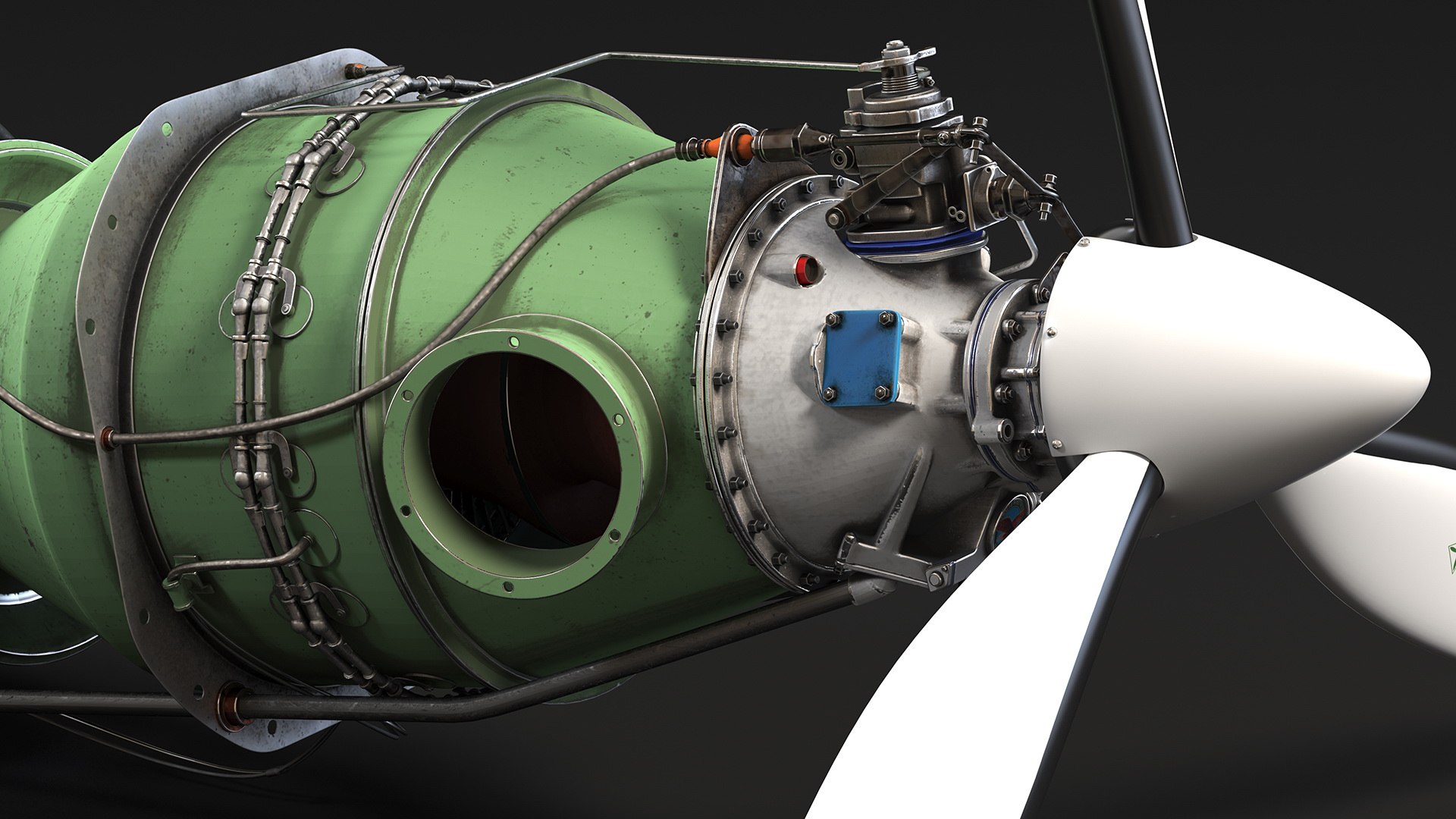 3D Aircraft Turboprop Engine Pratt and Whitney Canada PT6 - TurboSquid ...