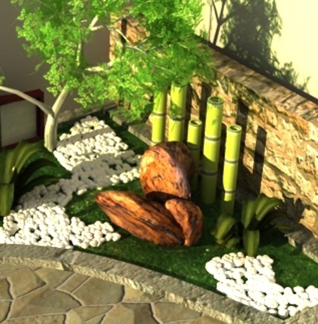Japanese Style Garden 3d Model