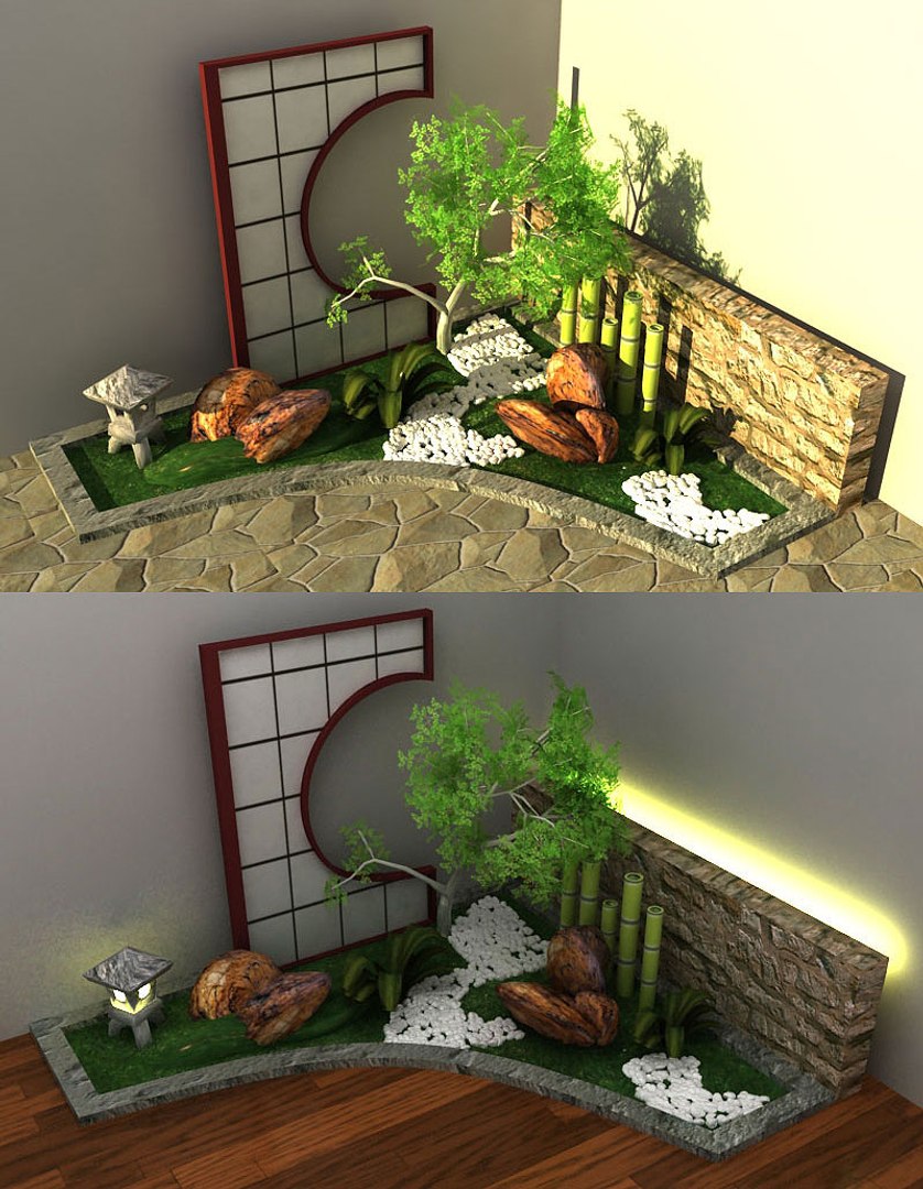 Japanese Style Garden 3d Model