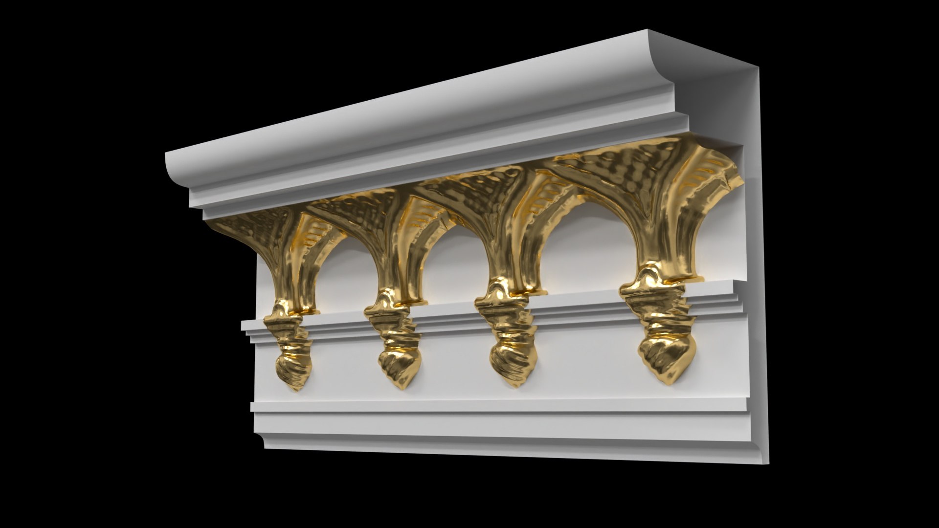 Patterned Cornice Gypsum Plaster DK77 3D - TurboSquid 1999564