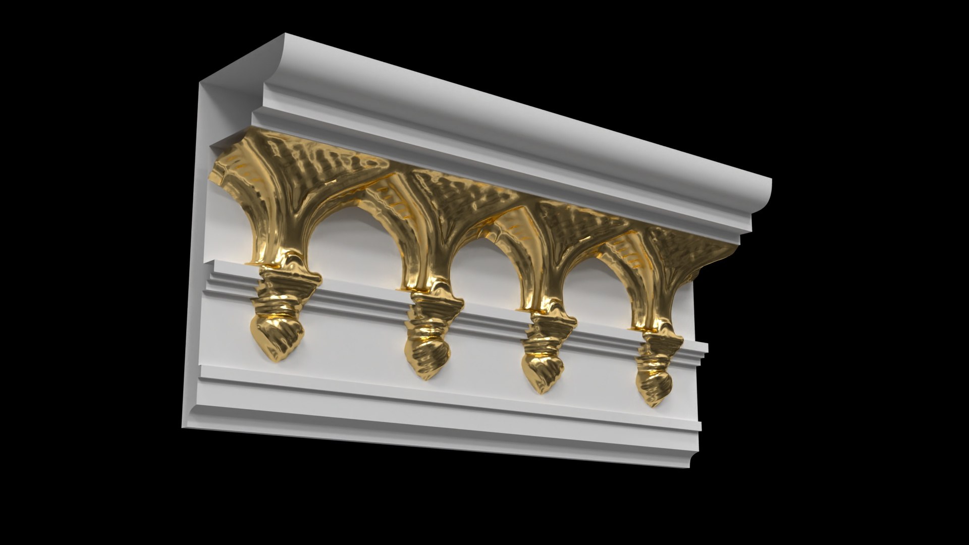 Patterned Cornice Gypsum Plaster DK77 3D - TurboSquid 1999564