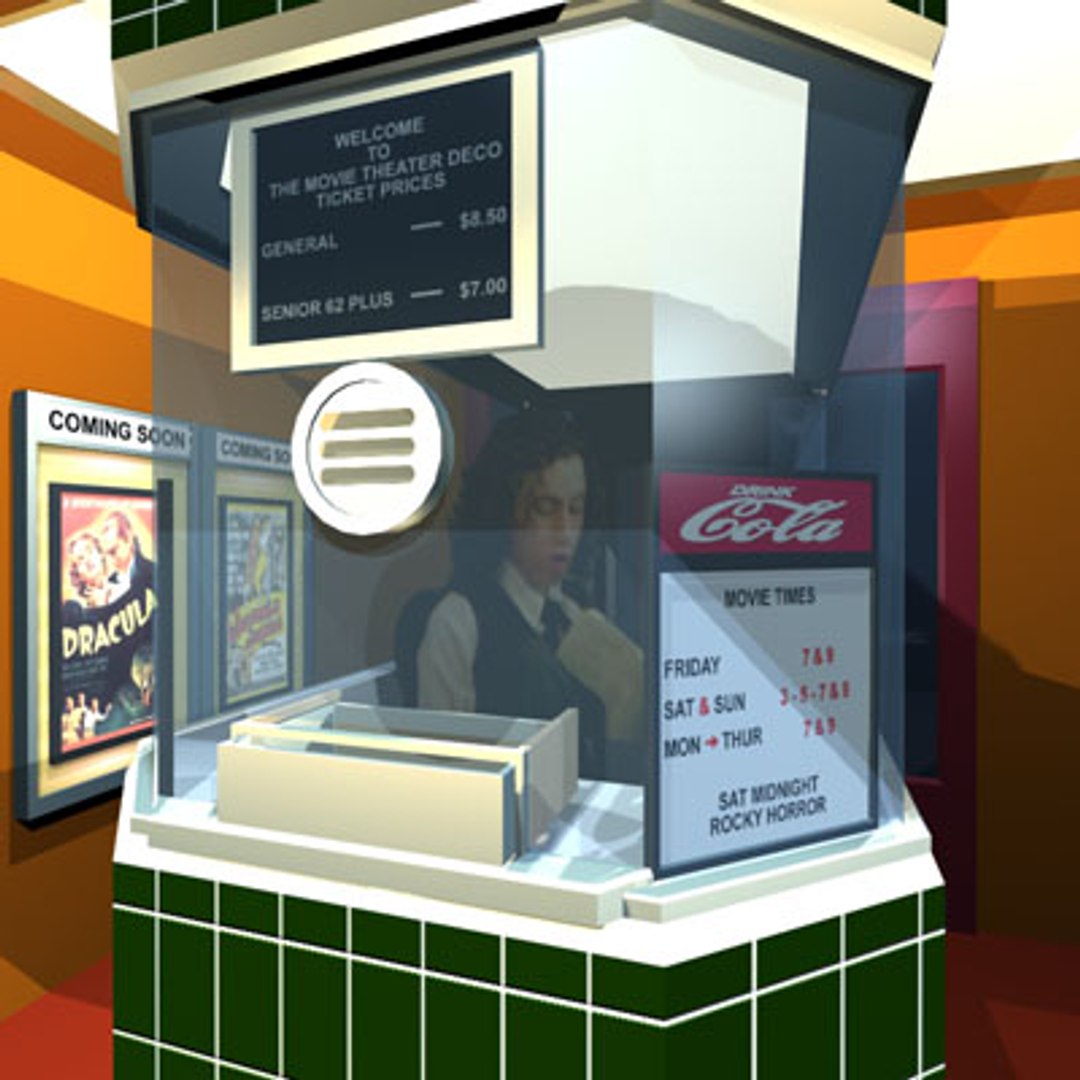 3d movie theater deco 01 model