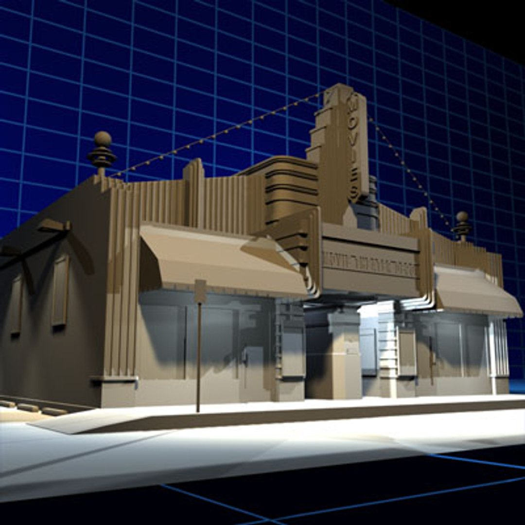 3d movie theater deco 01 model