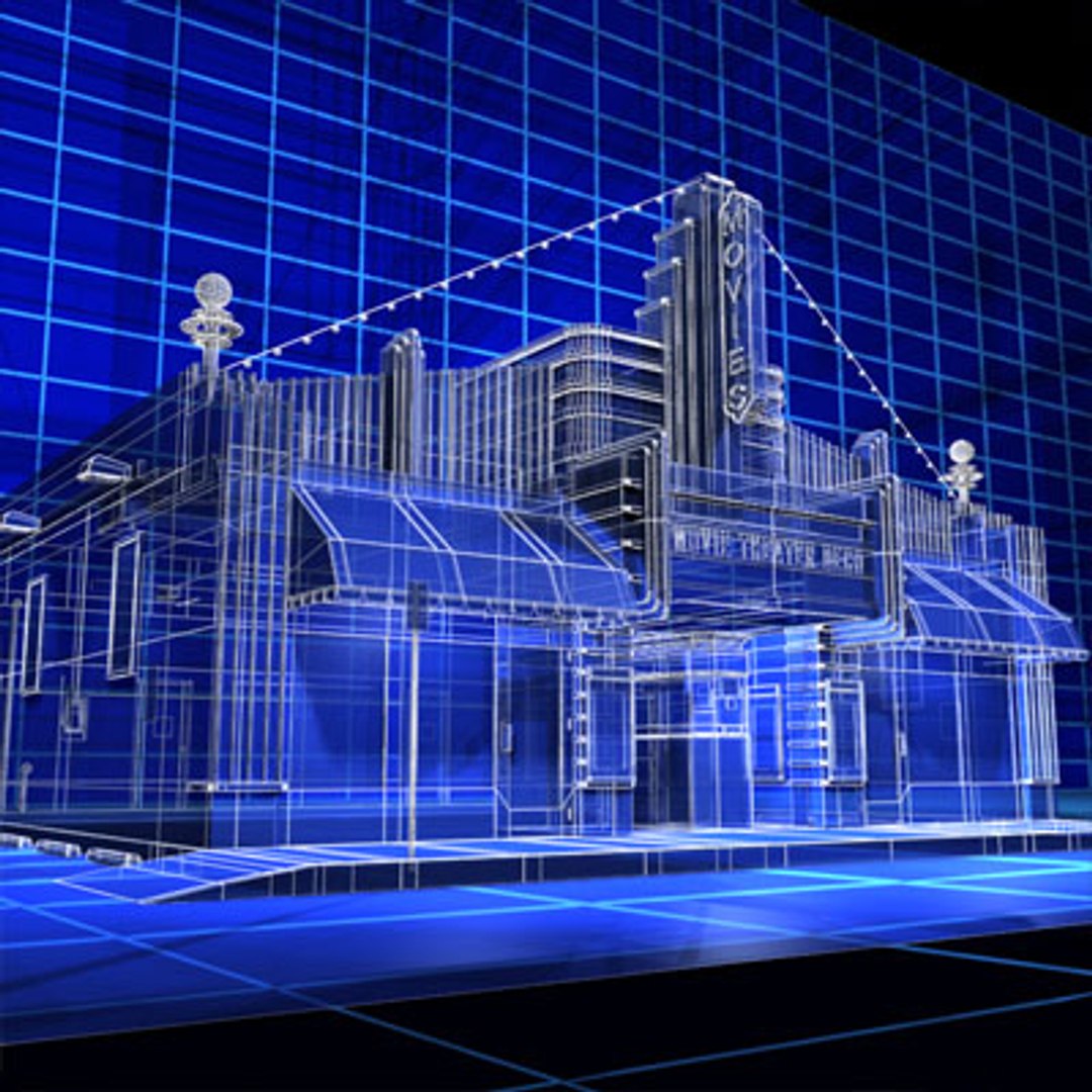 3d movie theater deco 01 model