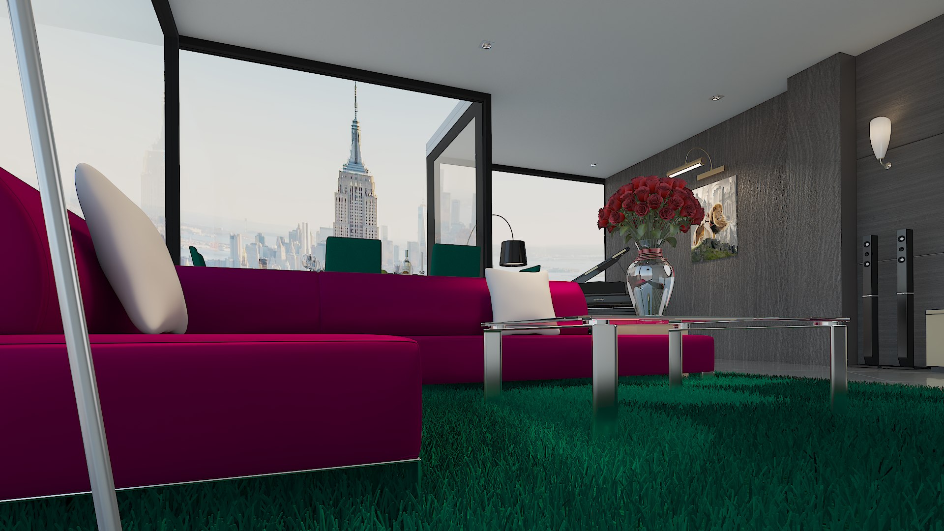 Skyscraper Living Room Interior Design Model - TurboSquid 1559177
