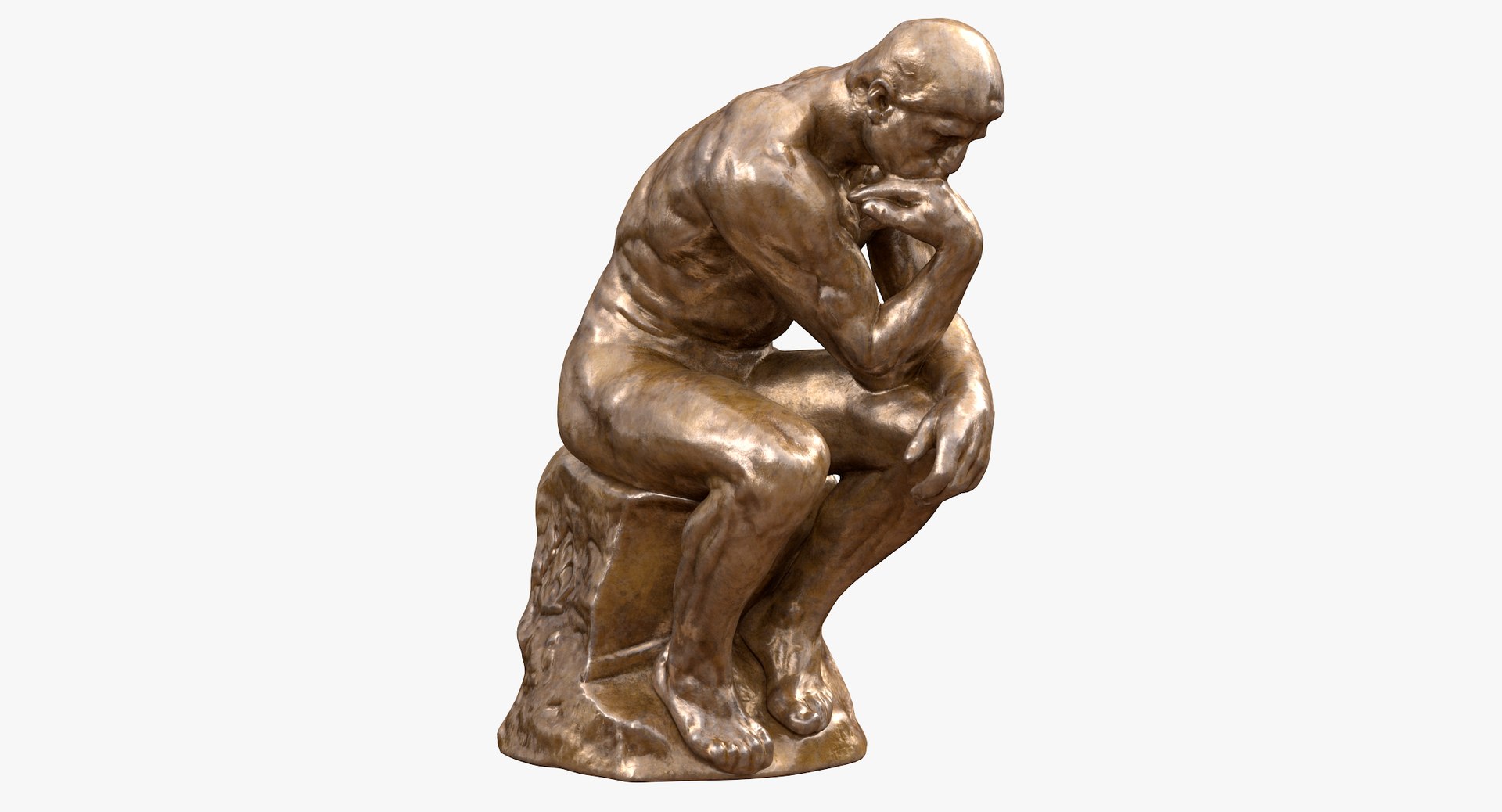 3D The Thinker Bronze Statue - TurboSquid 1853716