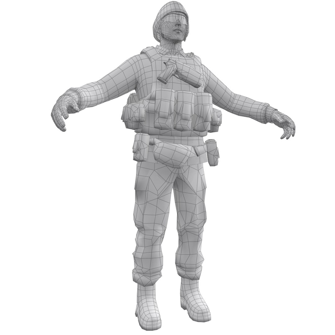 3d human military