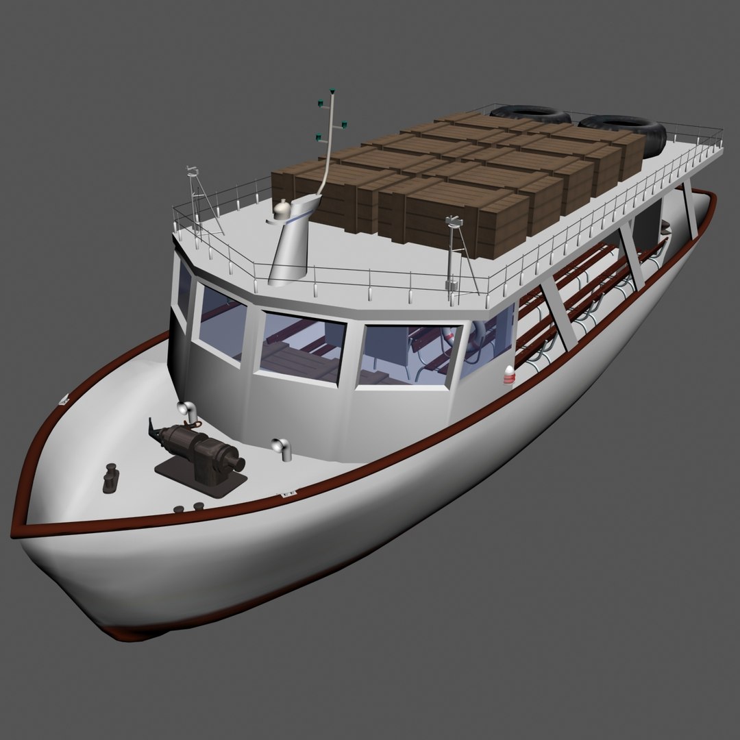 Tourist Boat Lokrum 3d Model