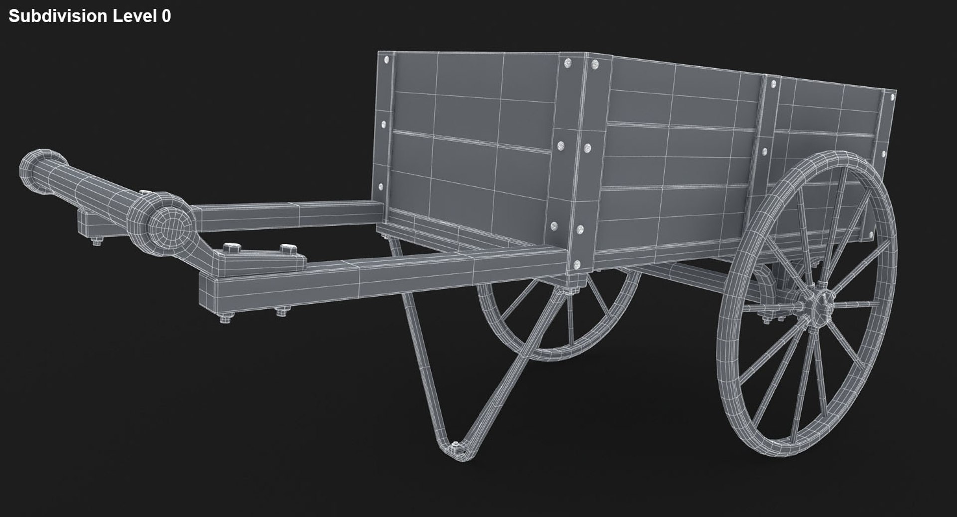 3D wooden cart old - TurboSquid 1425804