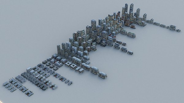 modelo 3d Colección Kitbash de paisaje urbano Vol3 - TurboSquid 2170504