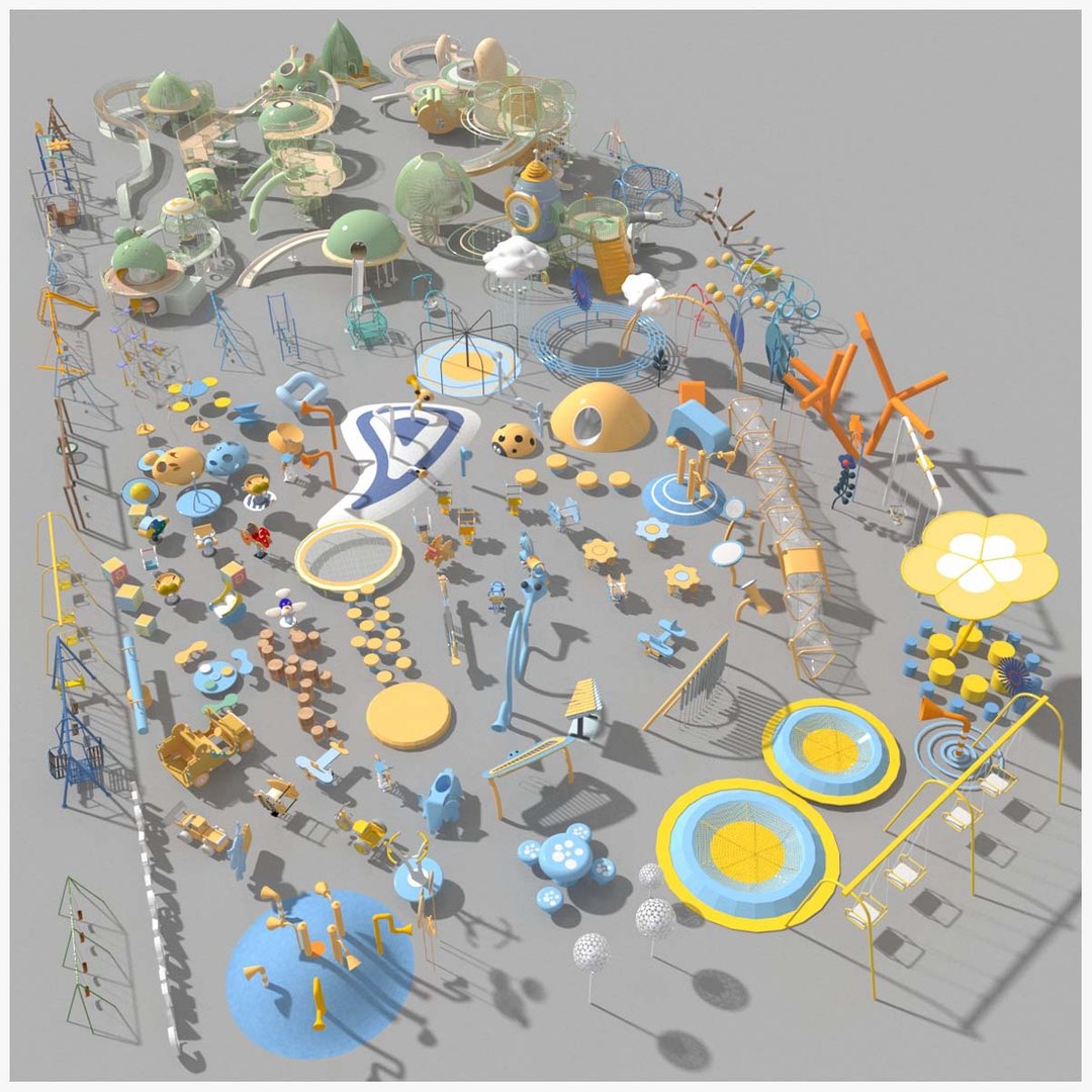 Playground collection cartoon theme 3D model - TurboSquid 2170666