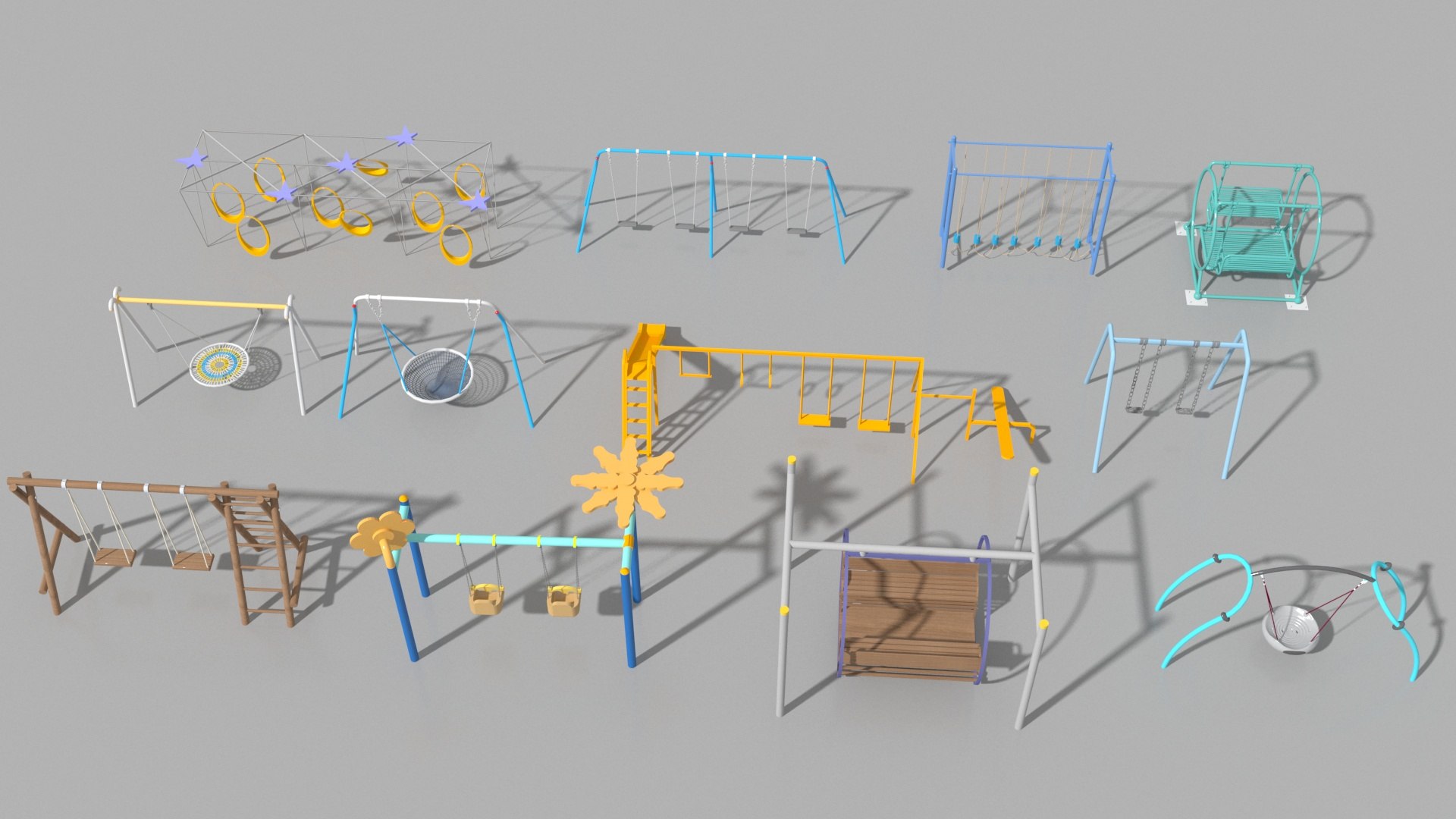 Playground collection cartoon theme 3D model - TurboSquid 2170666