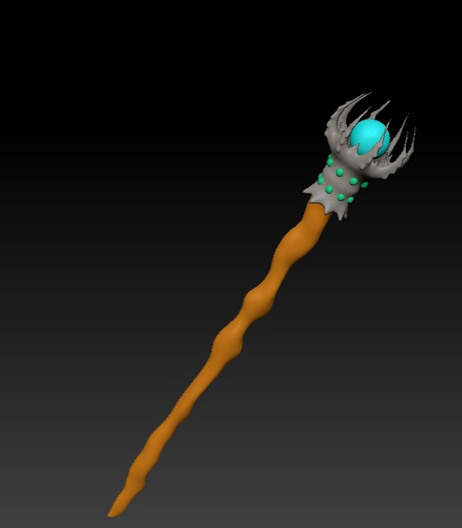 3d Model Wizard Staff