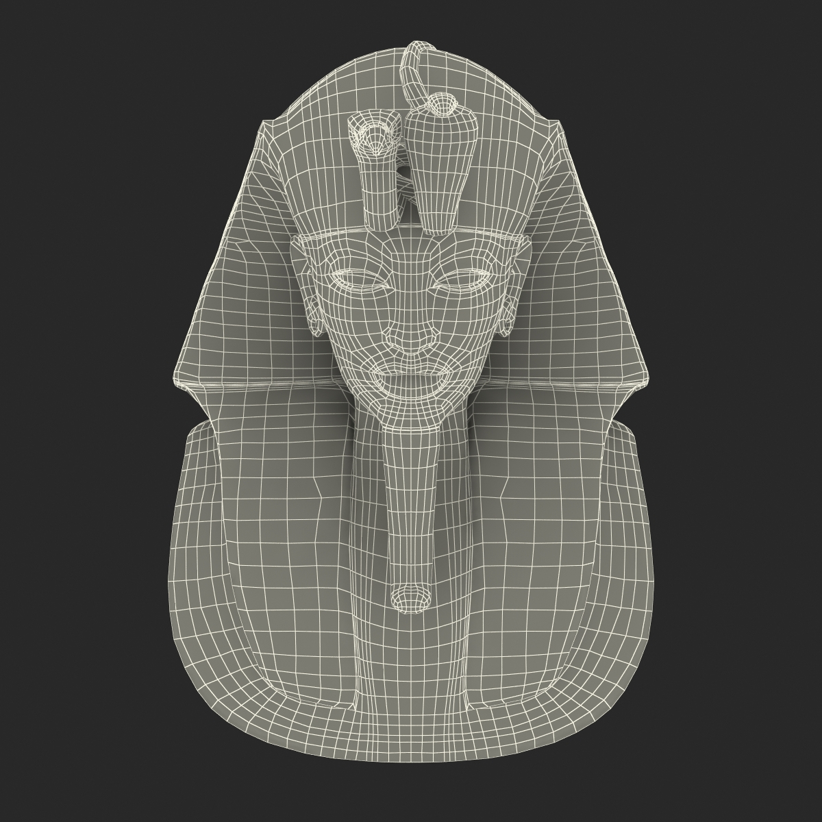 3d model of gold death mask tutankhamun