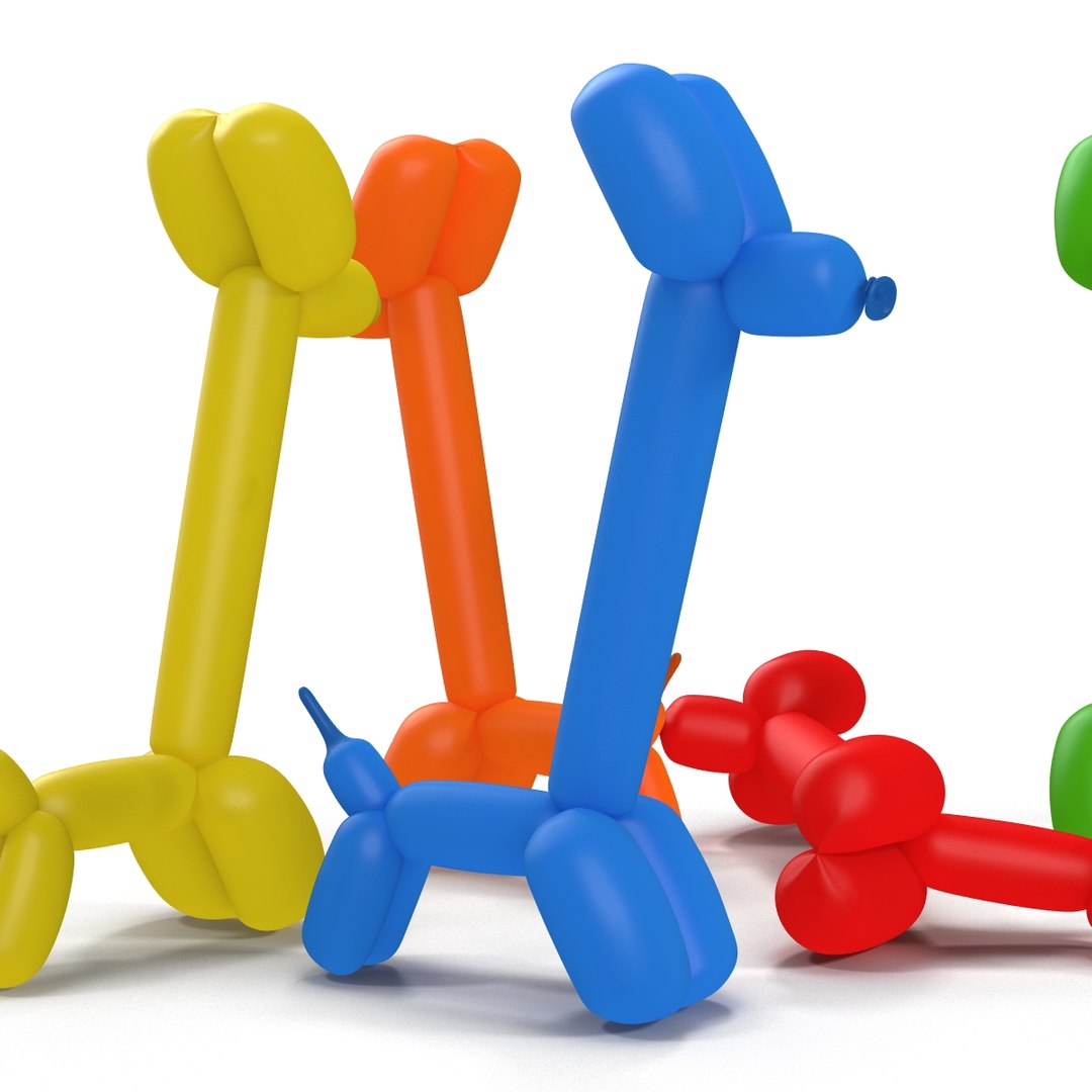 C4d Balloon Giraffes Set